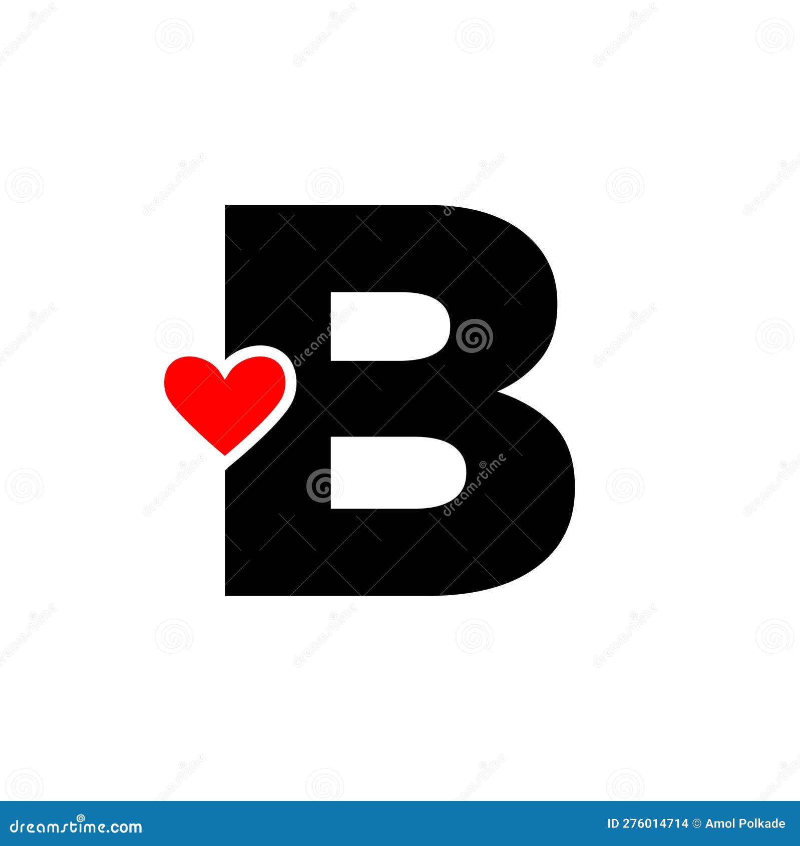 Letter B with Red Heart Monogram. B Heart Icon Stock Vector ...