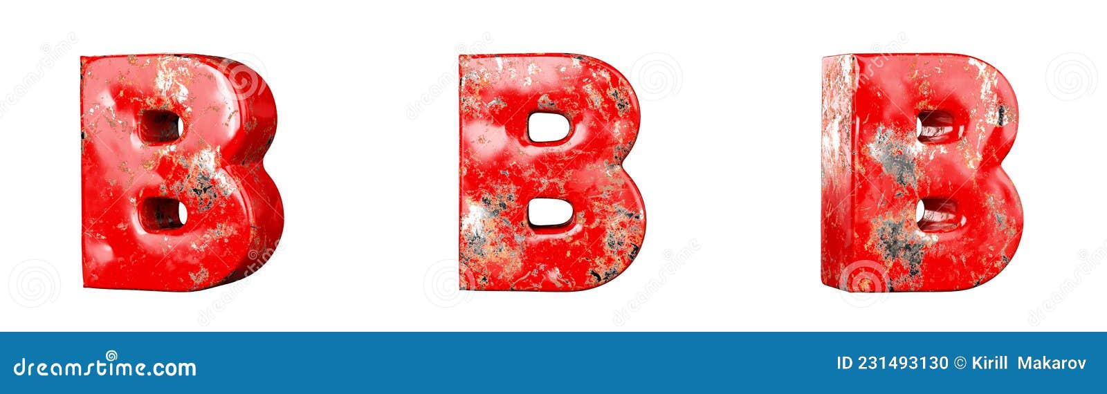 Letter B from Red Scratched Metallic Letters Alphabet Collection Set ...