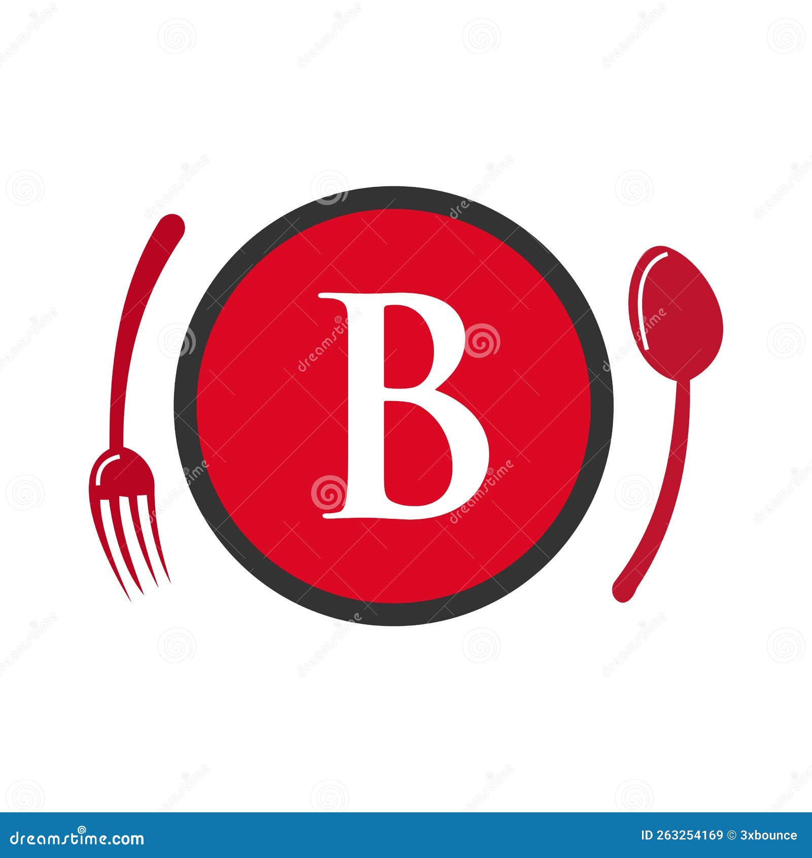 Letter B Restaurant Logo. Restaurant Logotype on Letter B Spoon and ...