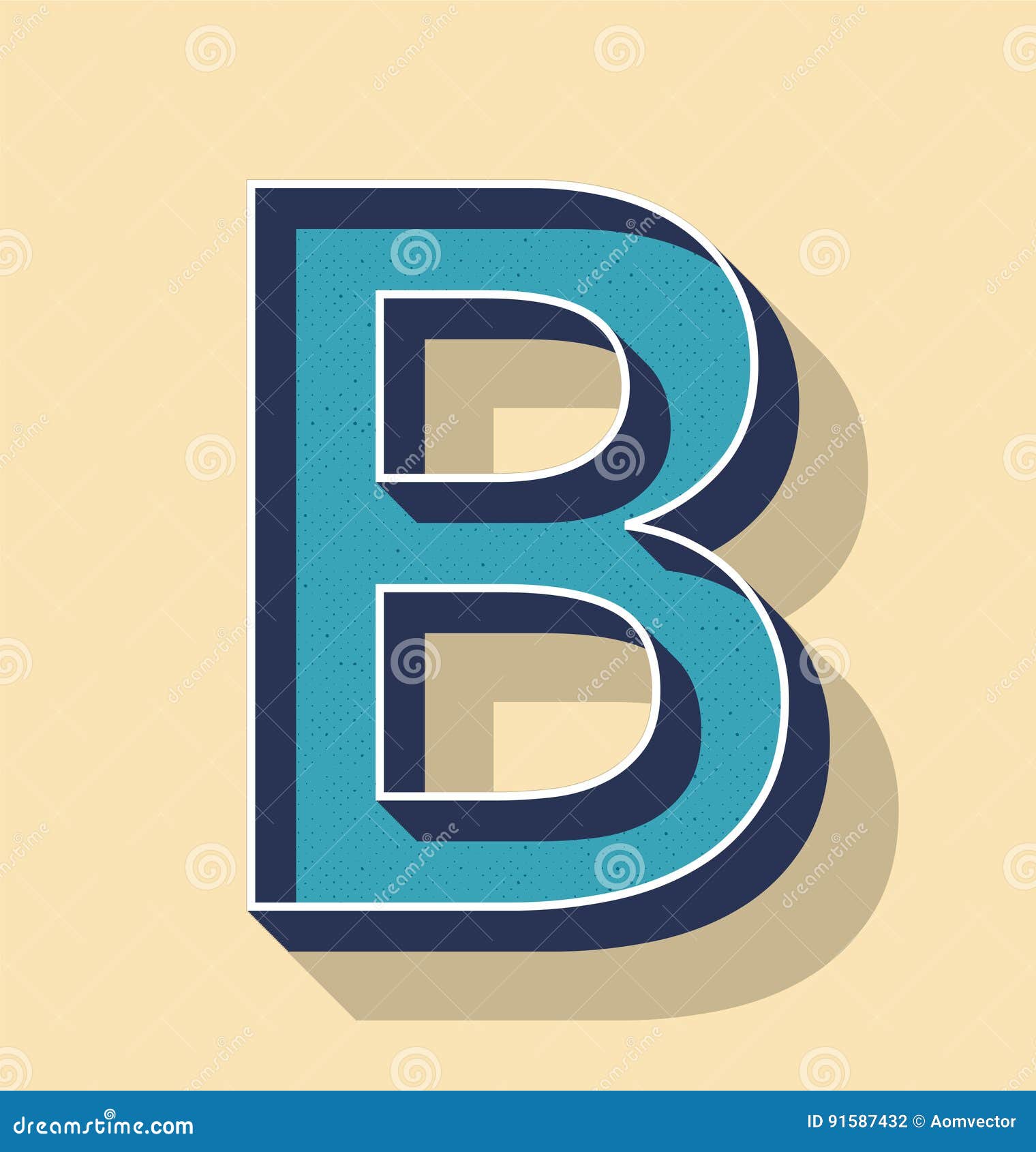 Letter B Retro Vector Text Style, Fonts Concept Stock Vector ...