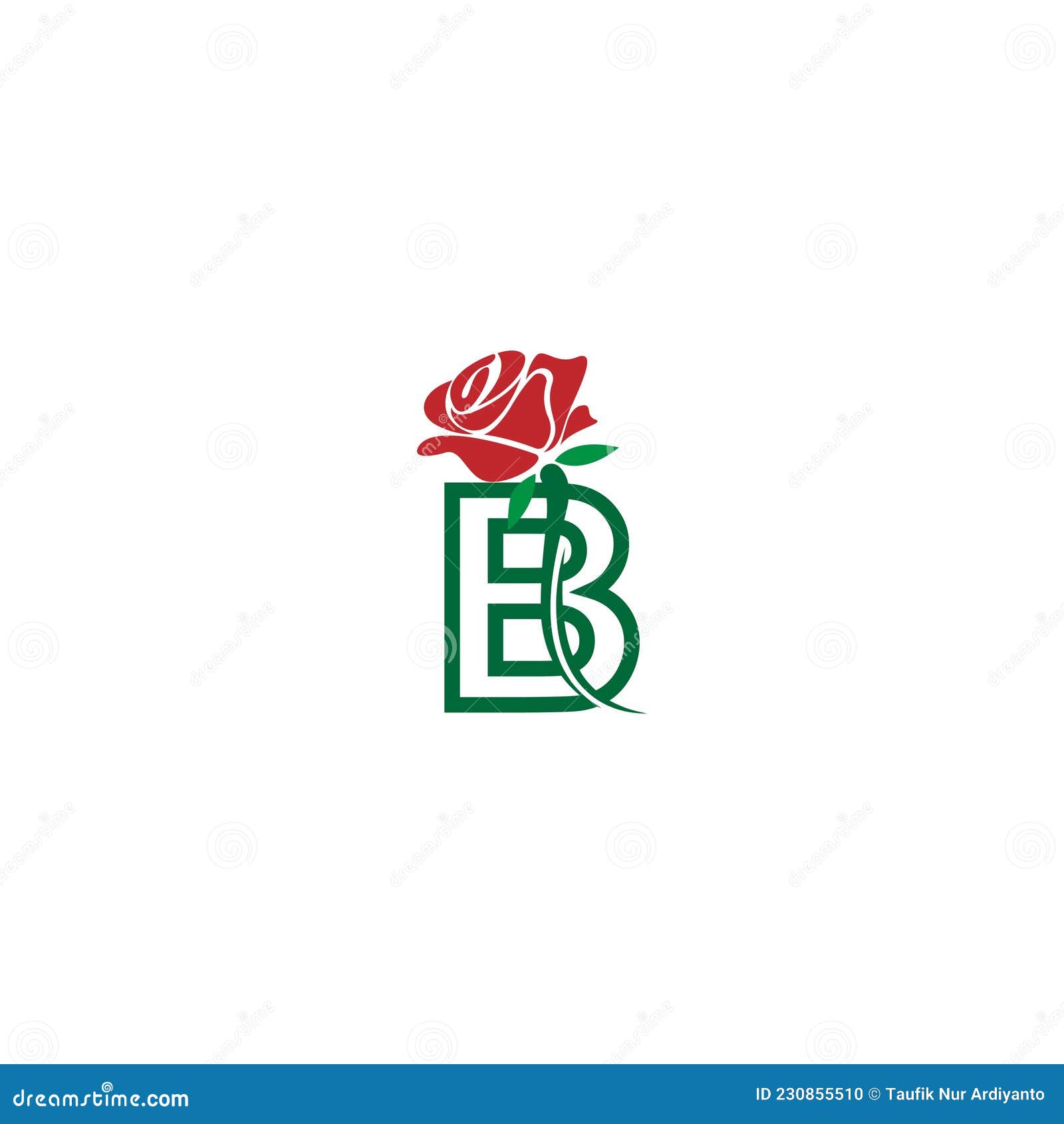 Letter B with Rose Icon Logo Vector Template Stock Vector ...
