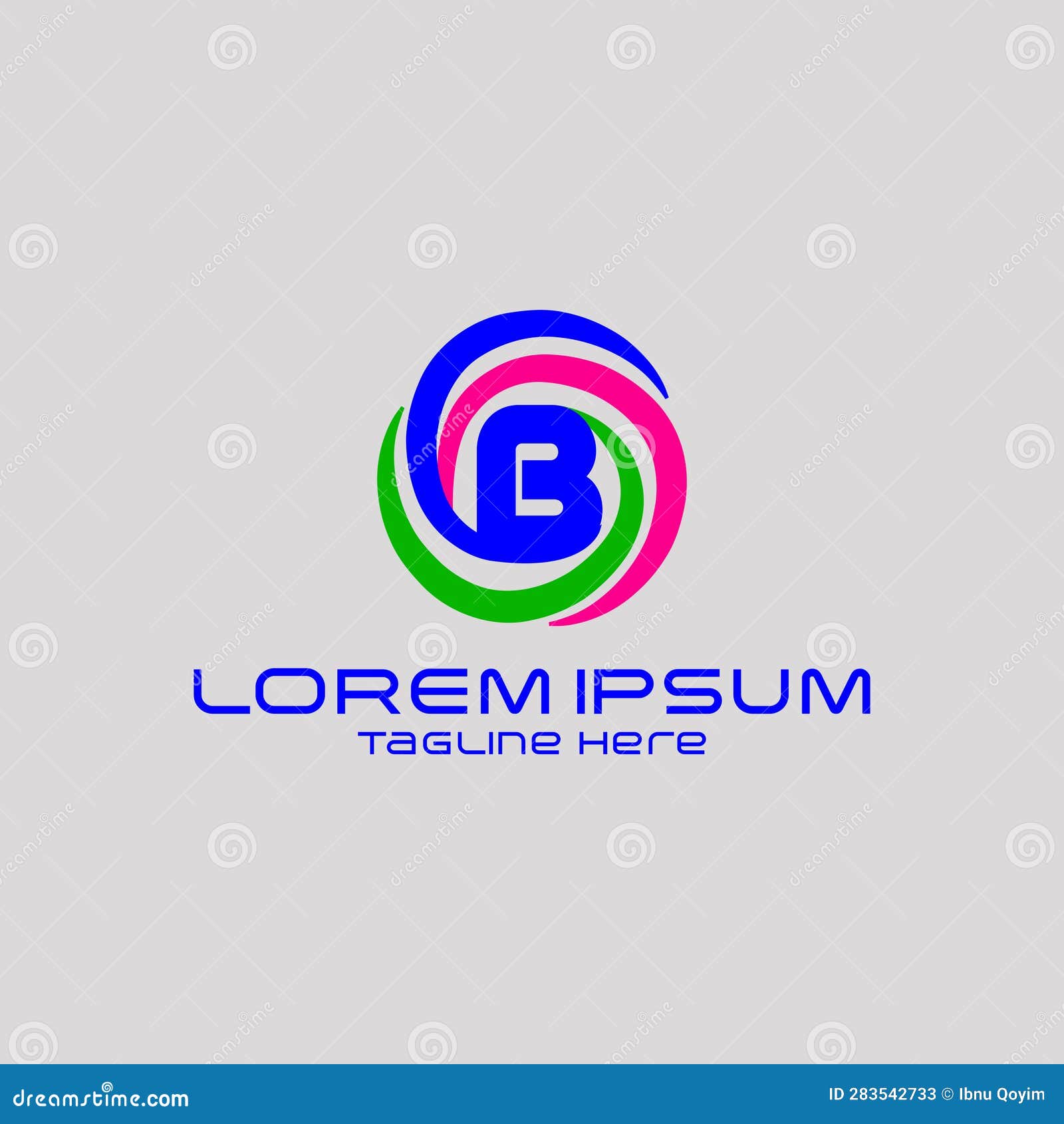 Letter B with Round Circle Logo Design Vector Stock Vector ...