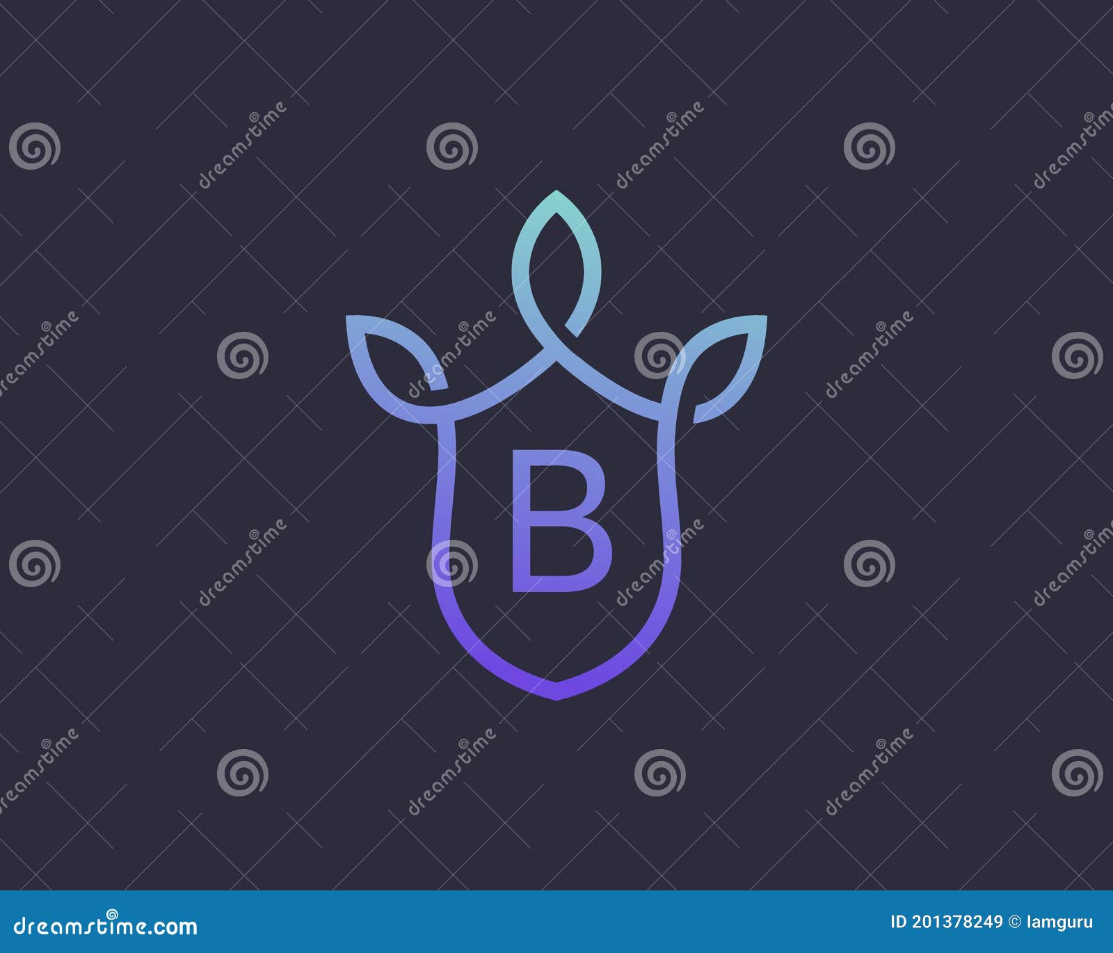 The Letter B on the Shield Lineart Logo Template. Creative Abstract ...