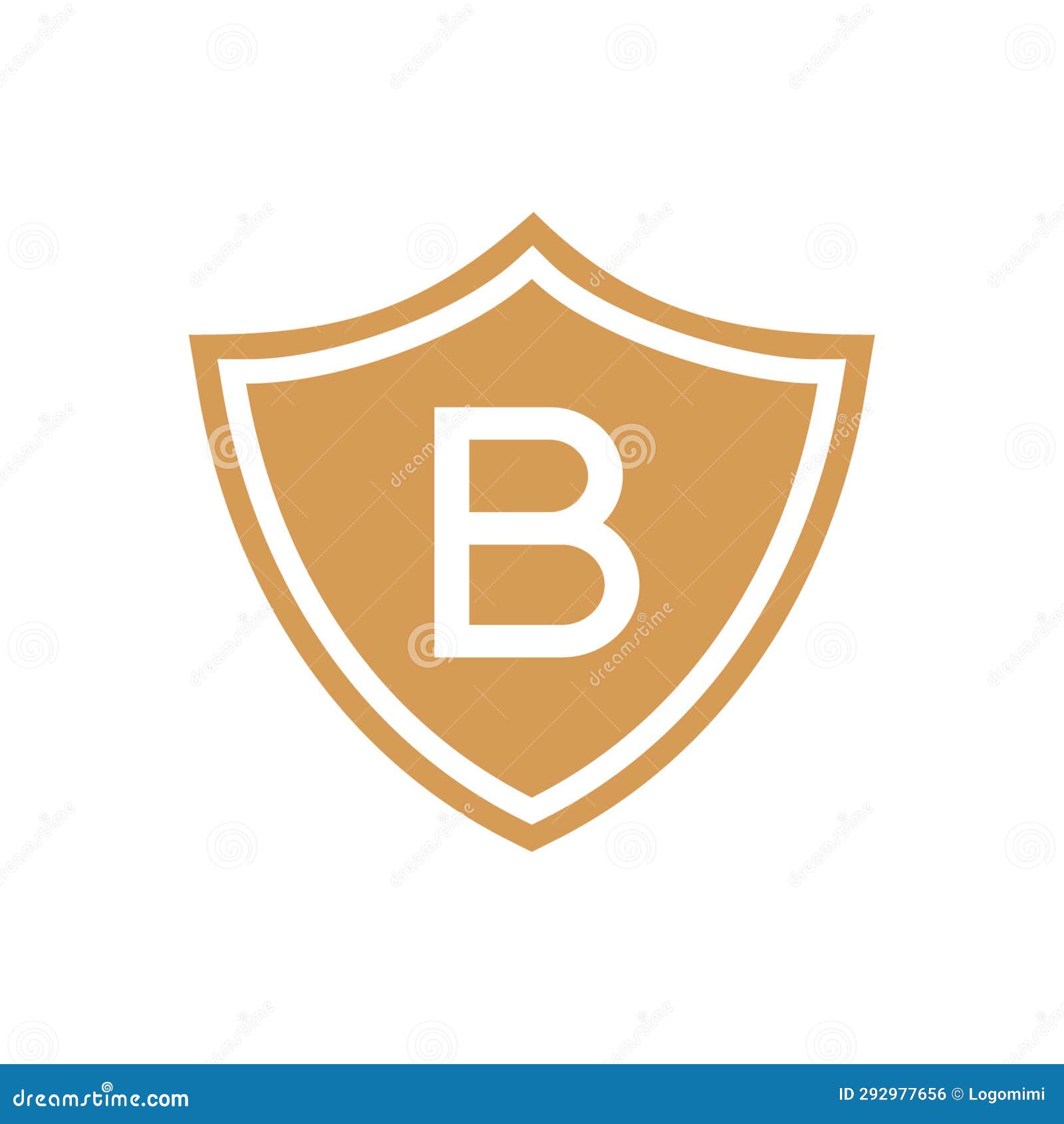 Letter B Shield Protection Logo Design Vector Stock Illustration ...