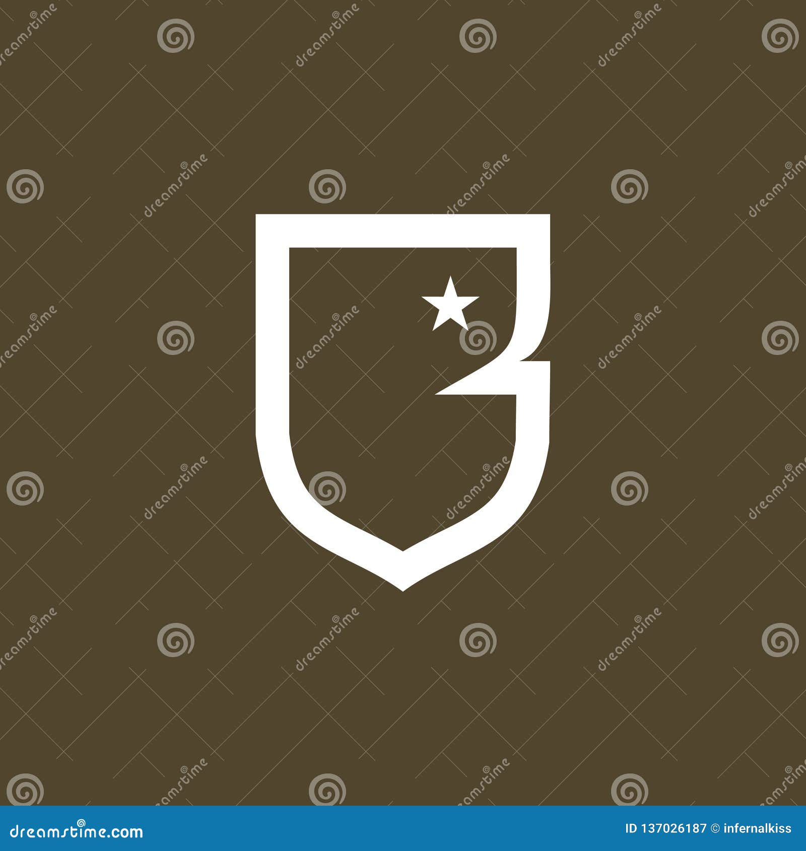 Letter B Shield Shape Simple Logo Vector Template Stock Vector ...