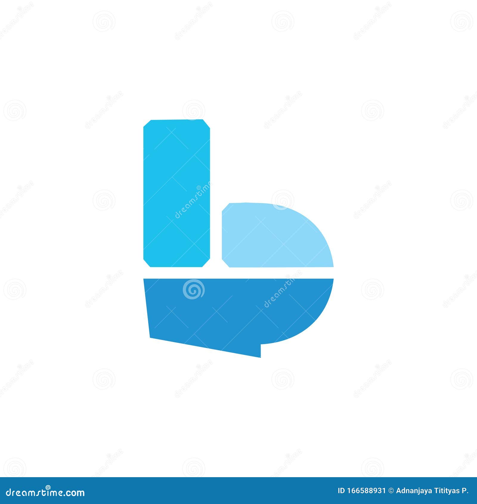 Letter B Simple Geometric Blue Ice Design Logo Vector Stock Vector ...