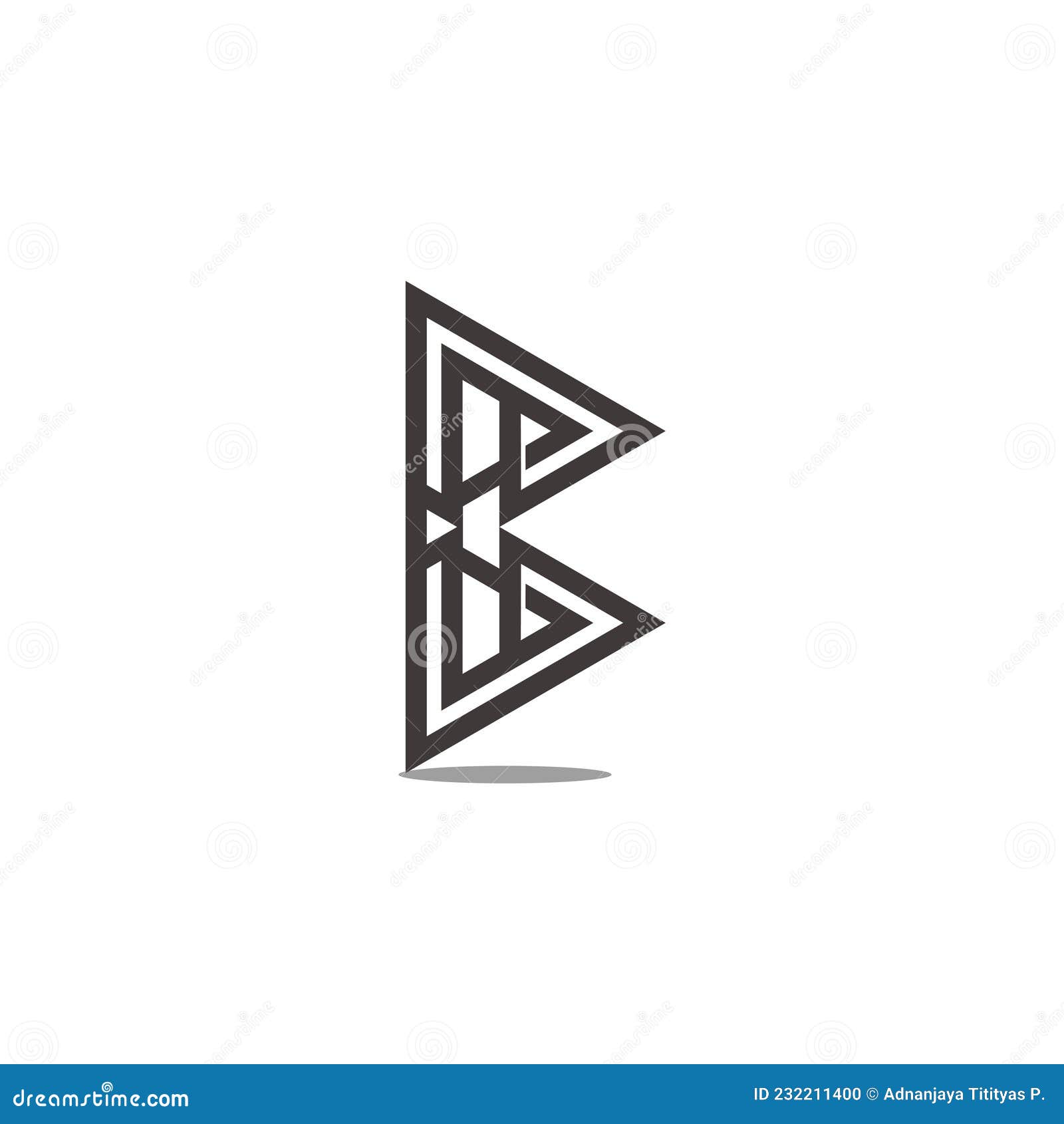 Letter B Simple Triangle Geometric Linear Logo Vector Stock Vector ...