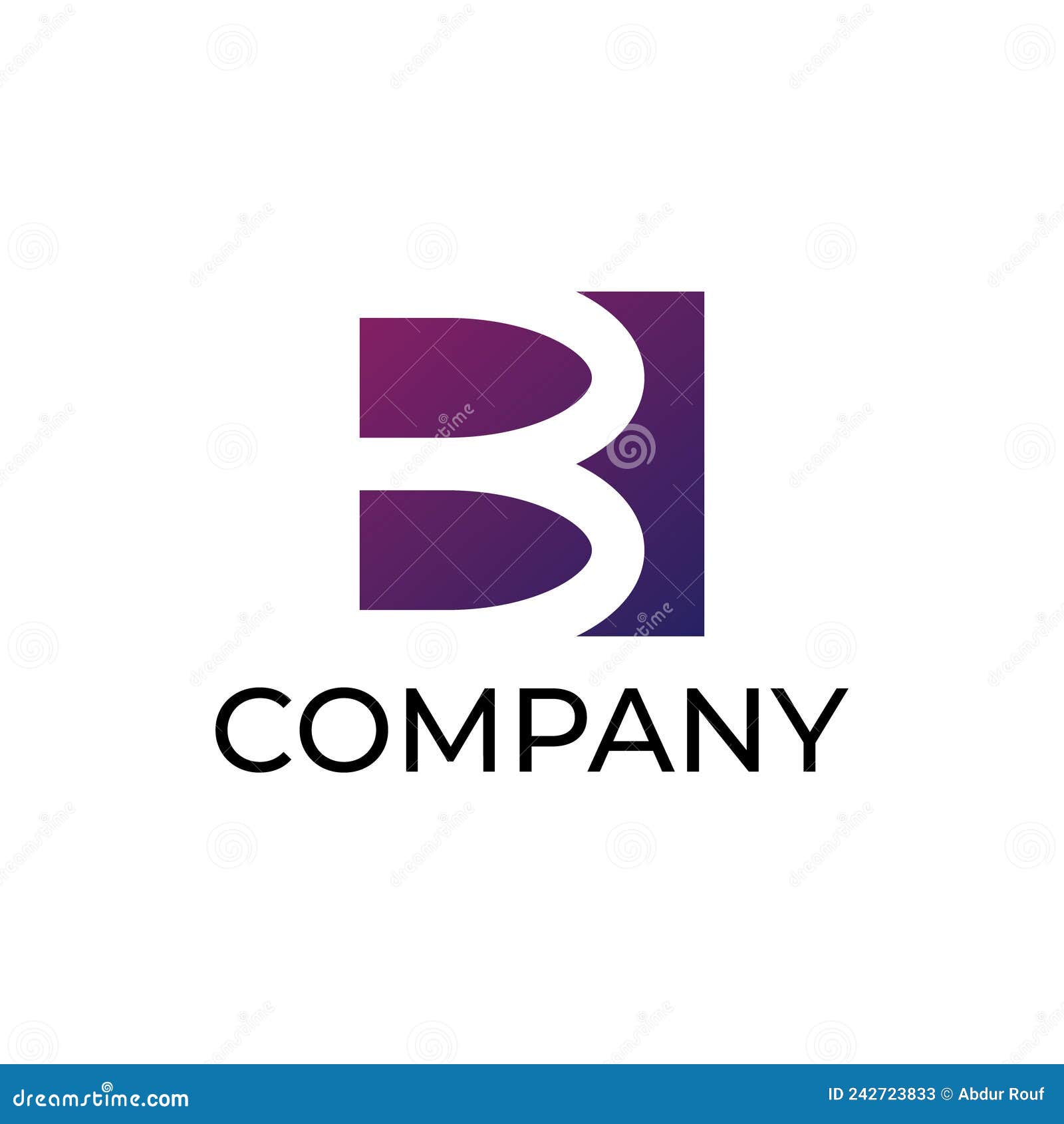 Letter B in Square Logo Design Stock Vector - Illustration of black ...