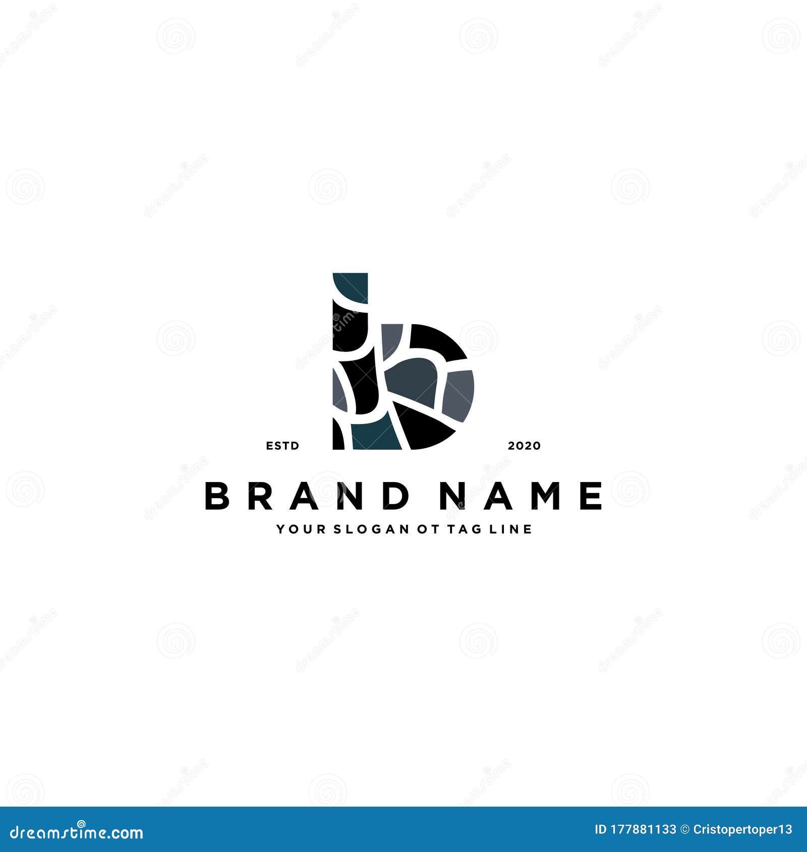 Letter B and Stone Logo Design Vector Stock Vector - Illustration of ...