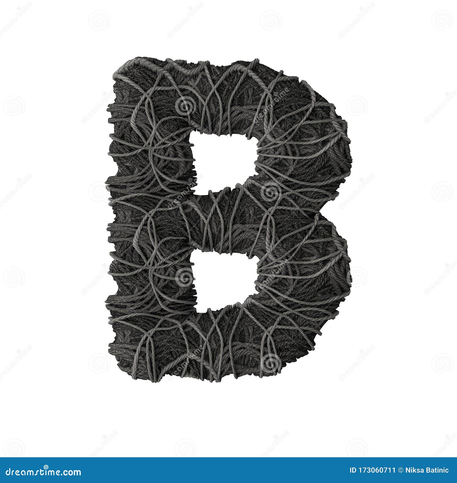 Letter B Stylized in the Form of a Rope Pile Stock Illustration ...