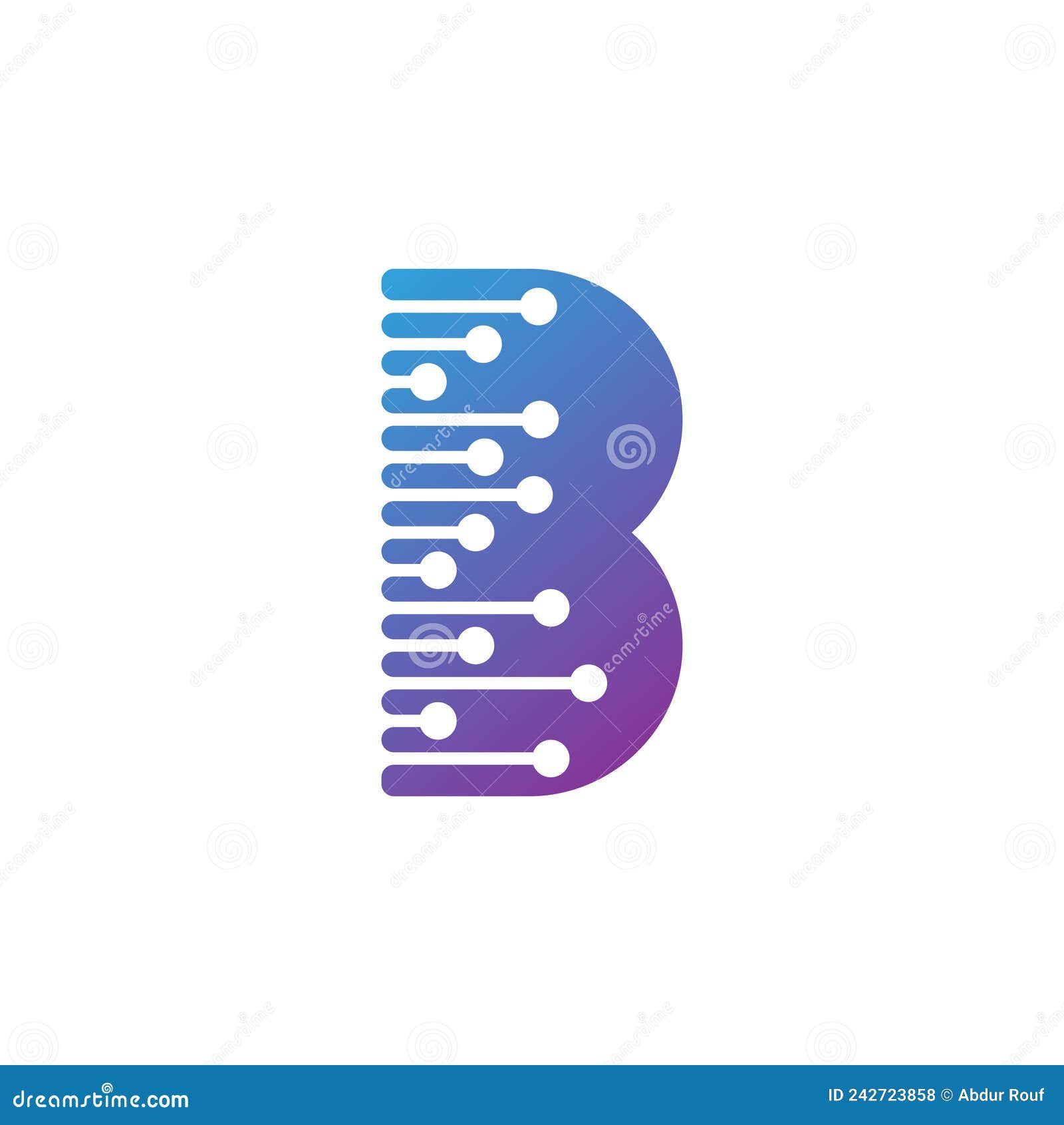 Letter B tech logo design stock vector. Illustration of colorful ...