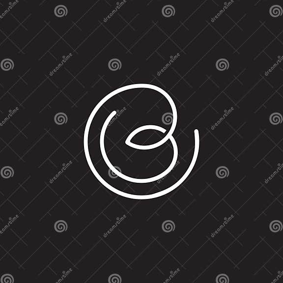 Letter B Thread Symbol Thin Line Circle Logo Vector Stock Vector ...