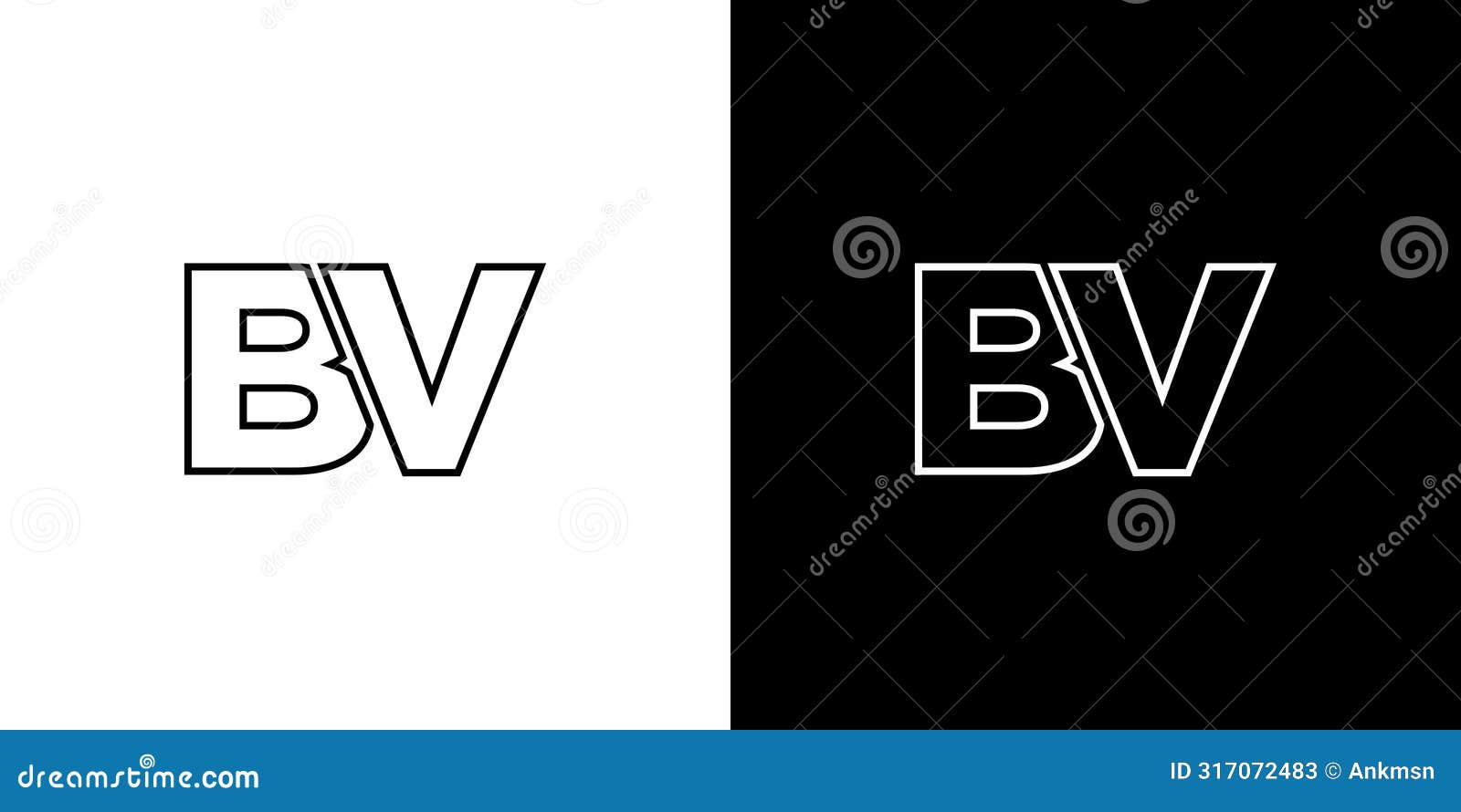 Letter B And V, BV Logo Design Template. Minimal Monogram Initial Based ...