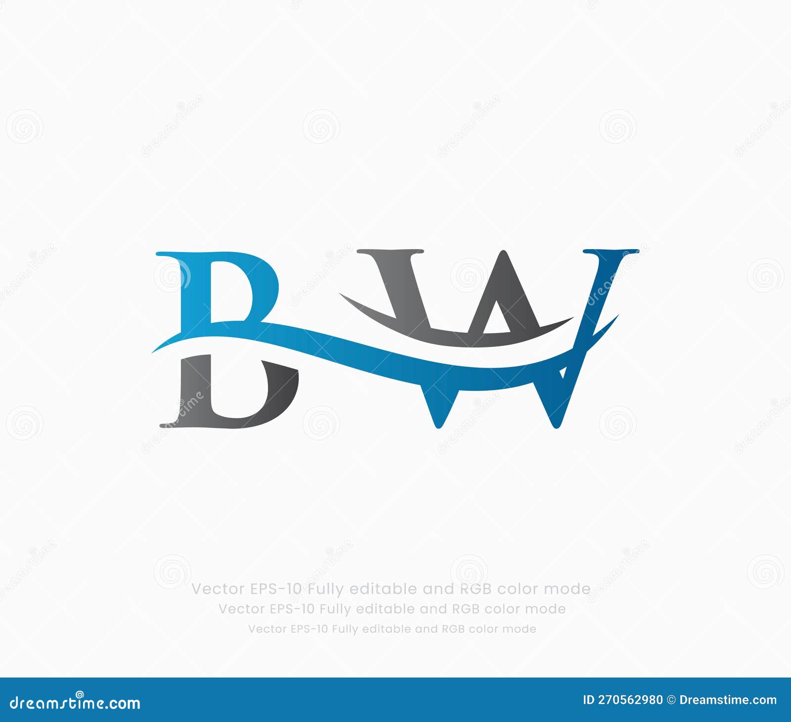 Letter B W linked logo stock vector. Illustration of symbol - 270562980
