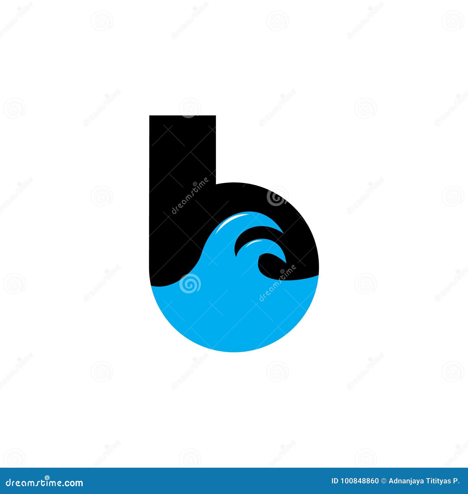 Letter b with wave symbol stock vector. Illustration of logo - 100848860