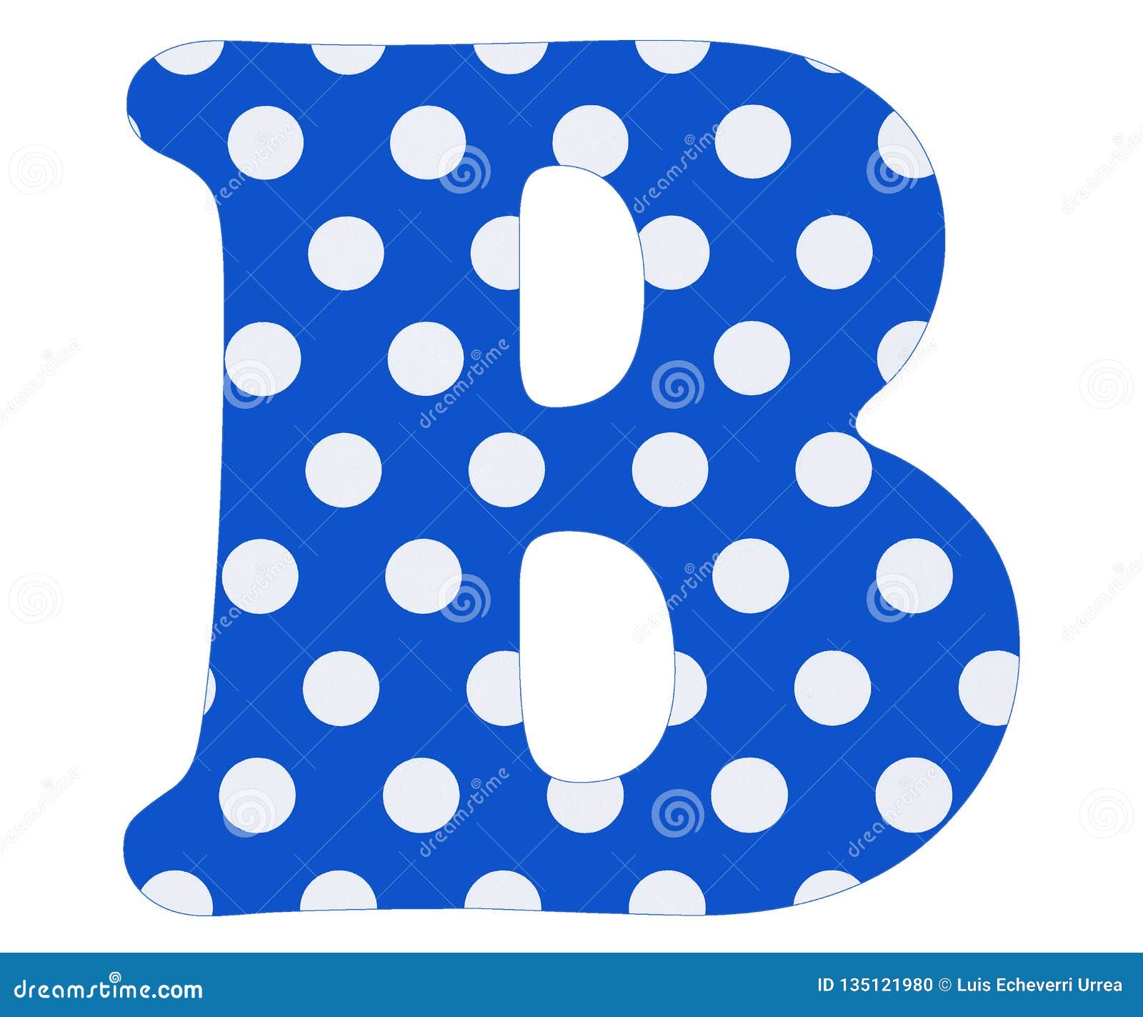 Letter B - White Circles on Blue Background. Top View Stock ...