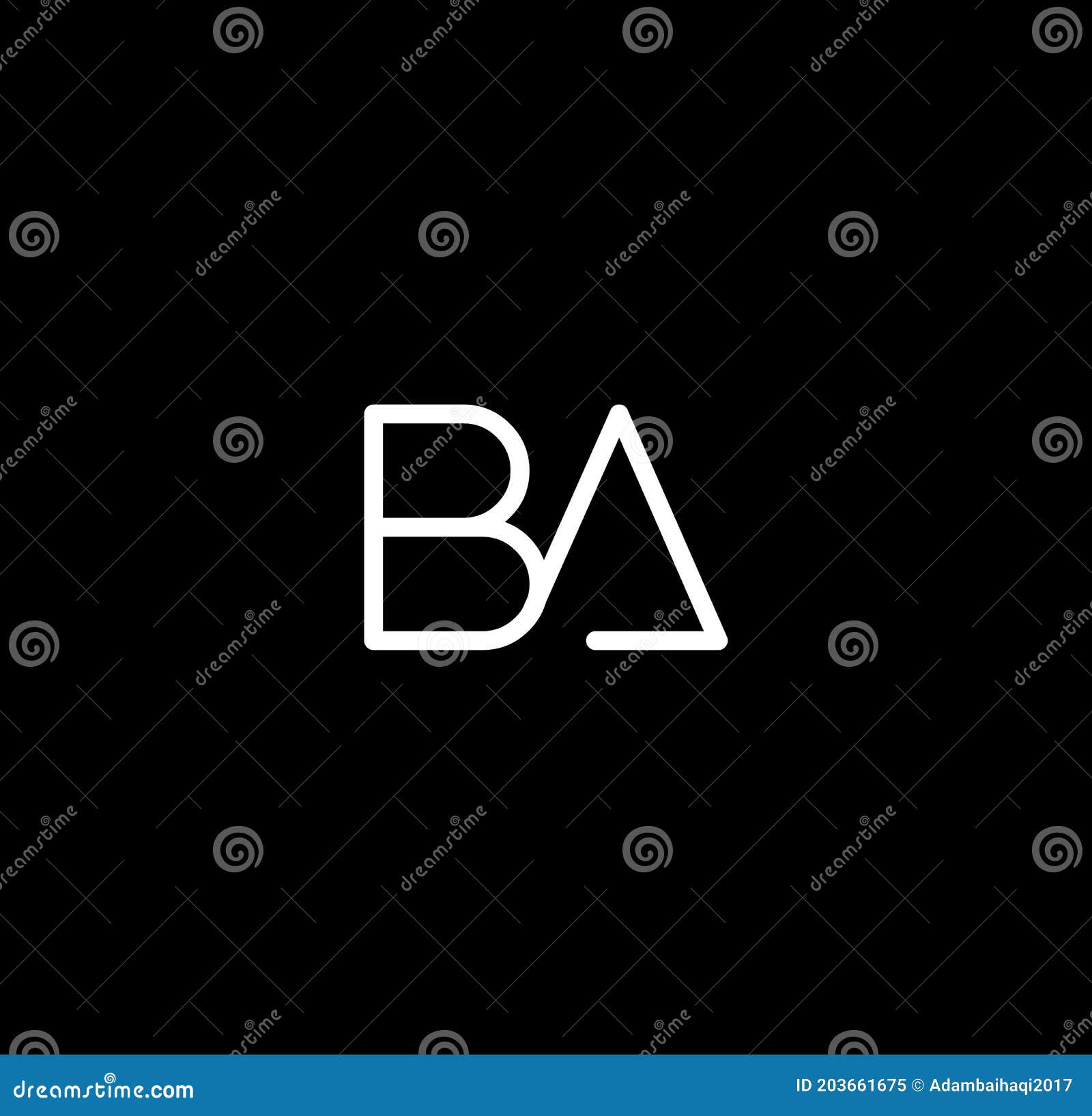 Letter BA Alphabet Logo Design Vector. the Initials of the Letter B and ...