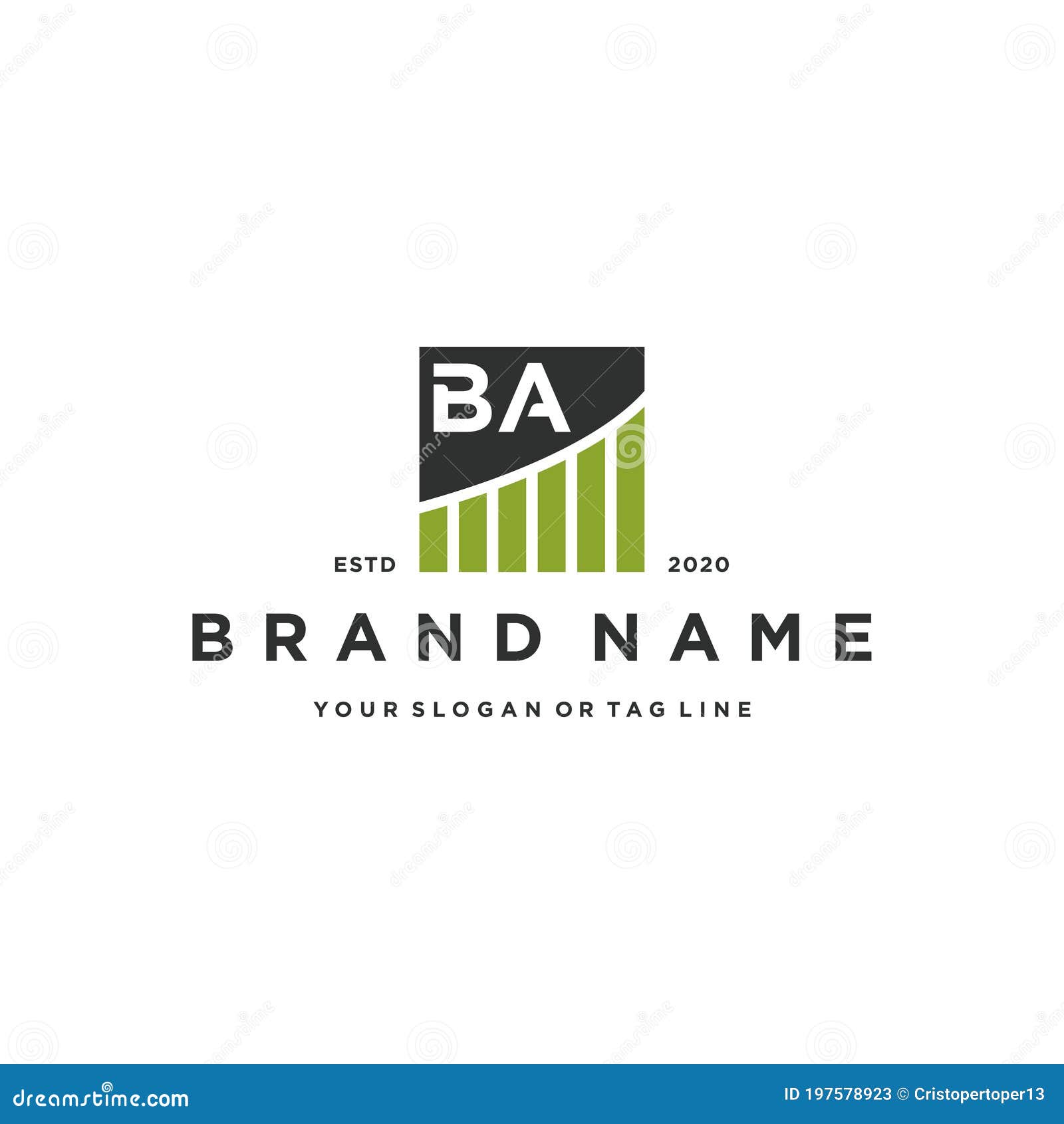 Letter BA Chart Financial Logo Design Vector Stock Vector ...