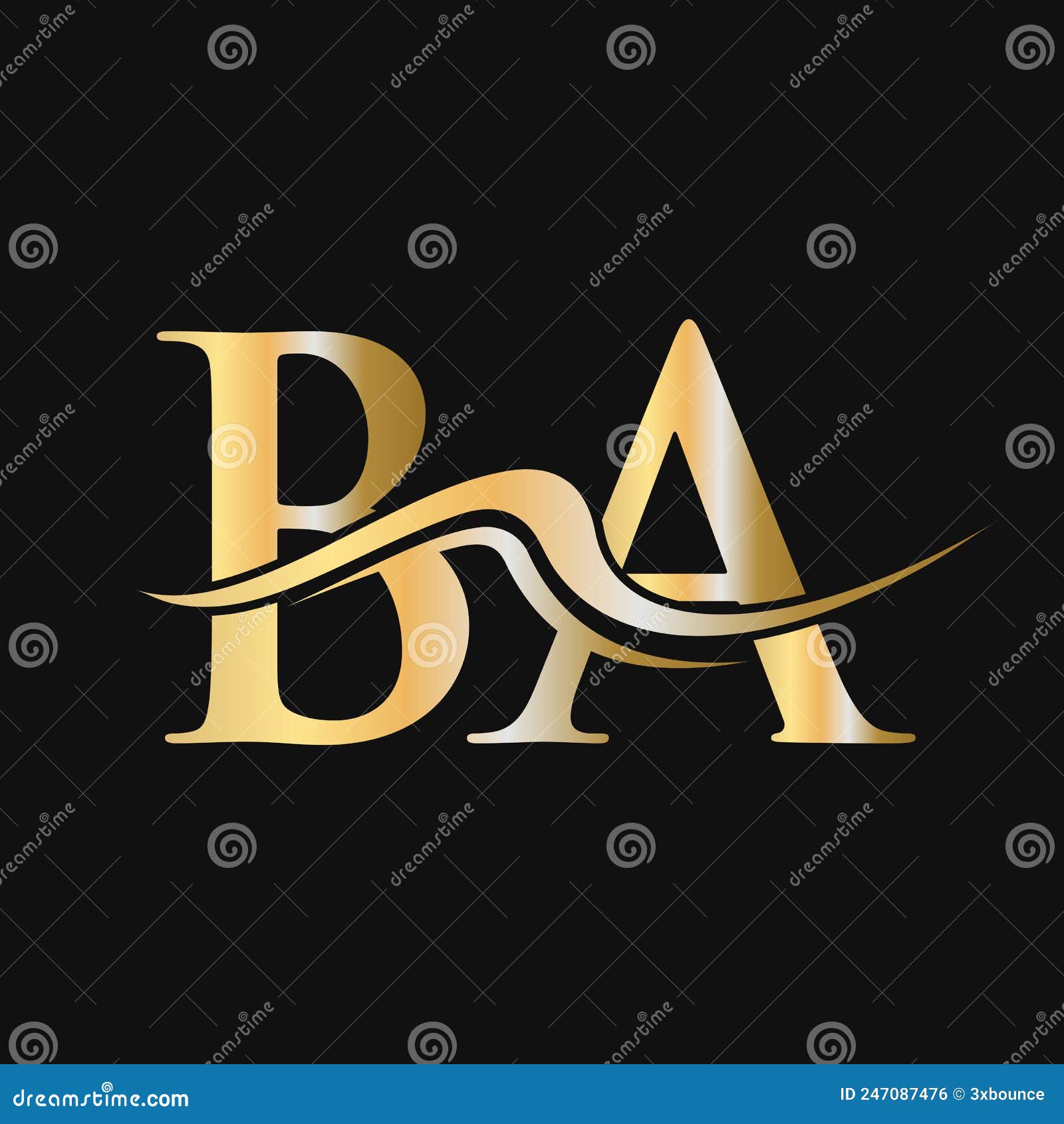 Letter BA Logo Design. Initial BA Logotype Template Stock Vector ...