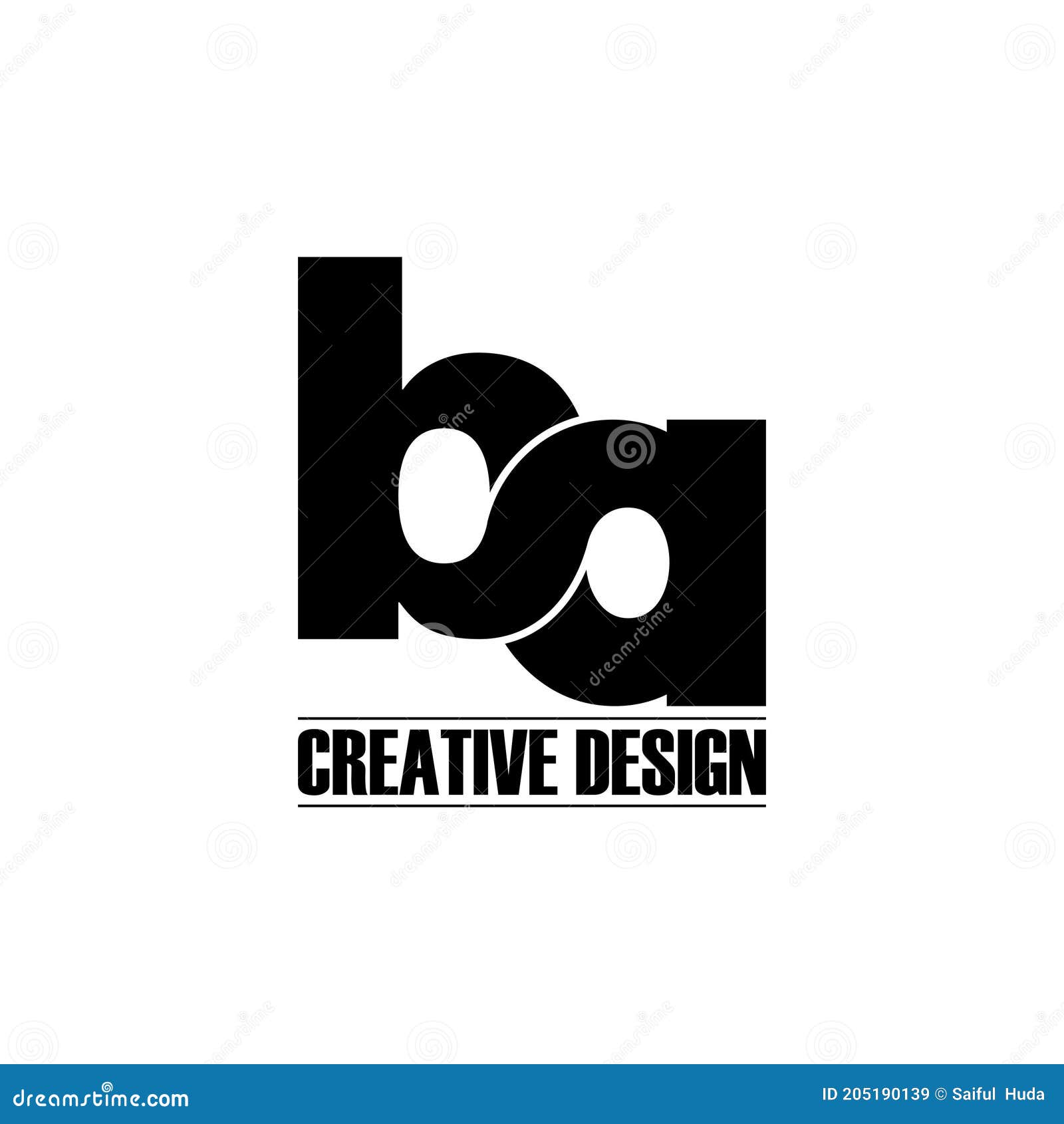Letter BA Simple Monogram Logo Icon Design. Stock Vector - Illustration ...