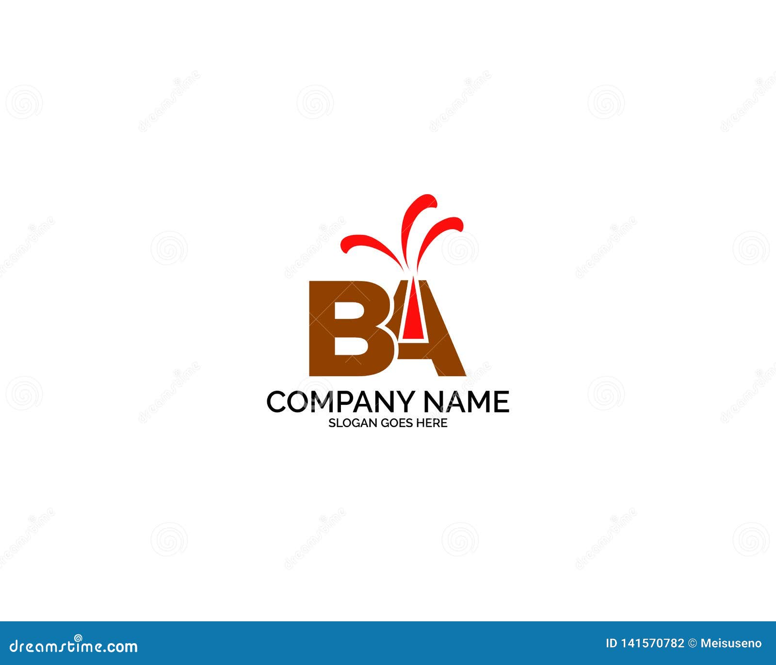 Letter BA Volcano Vector Logo Design Element Stock Vector ...