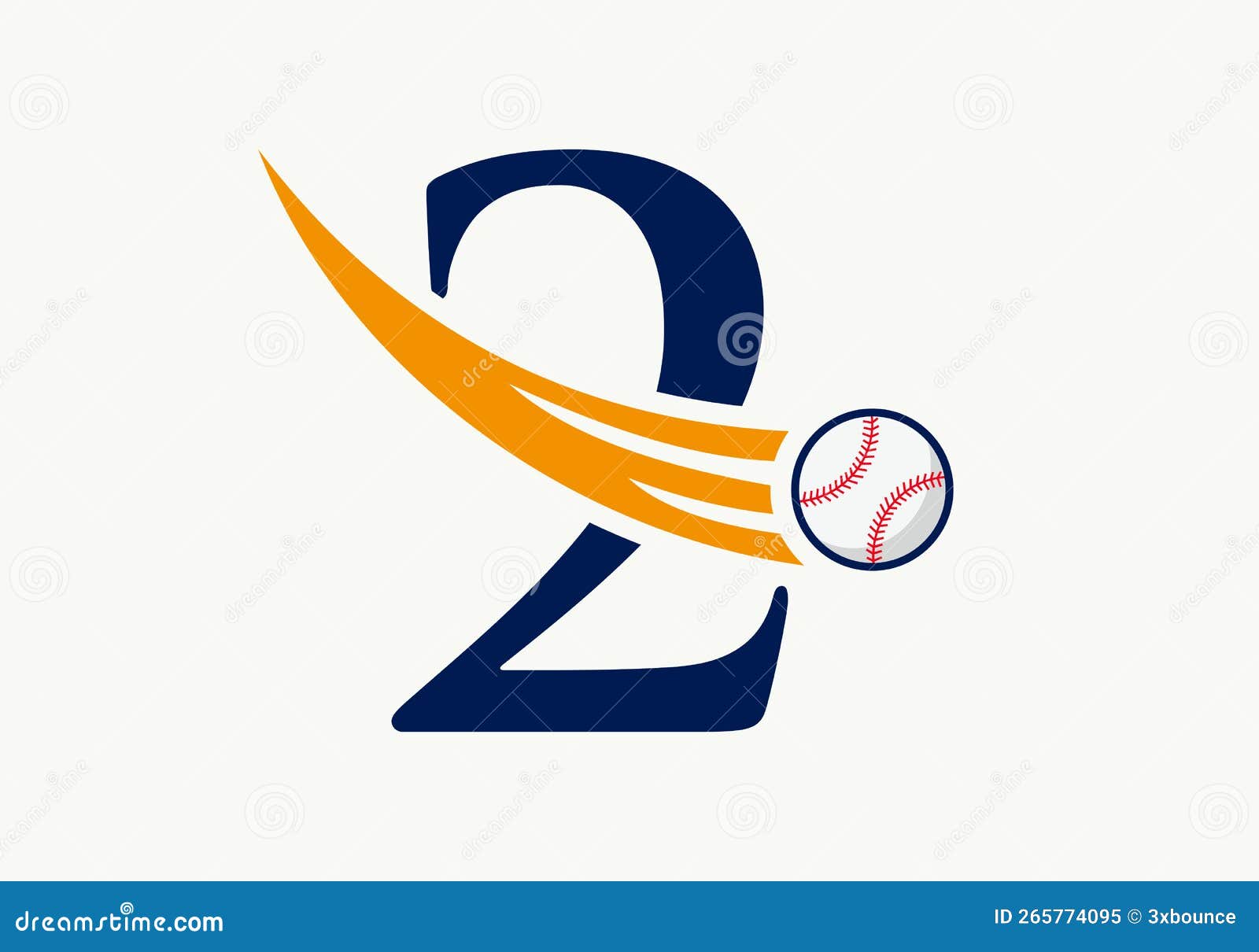 Letter 2 Baseball Logo Concept with Moving Baseball Icon Vector ...