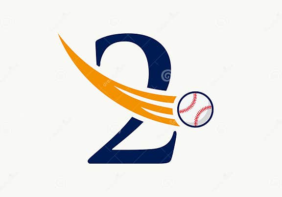 Letter 2 Baseball Logo Concept with Moving Baseball Icon Vector ...