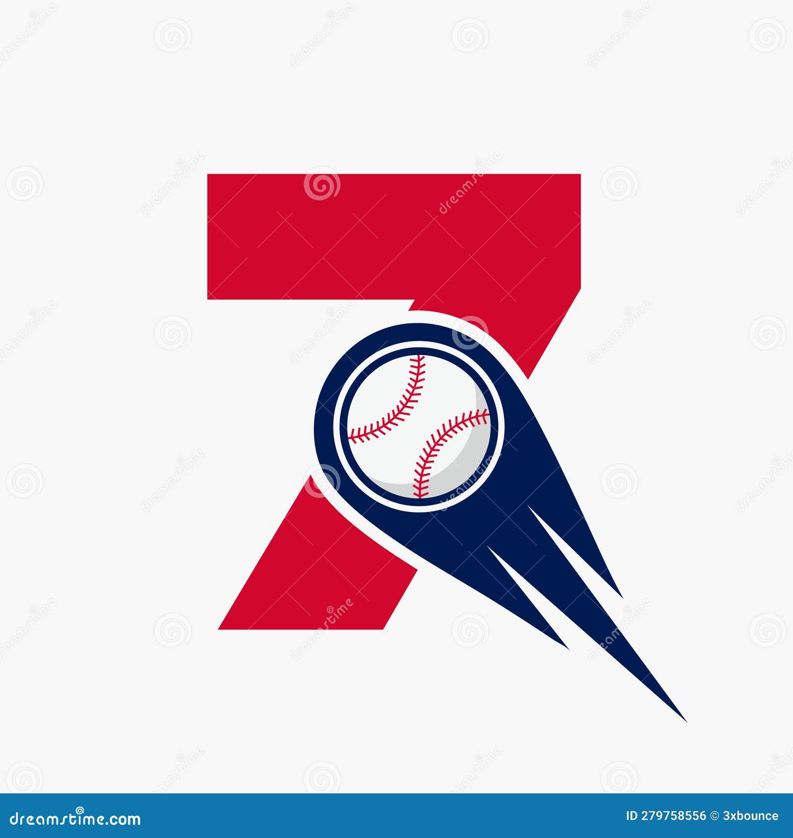 Letter 7 Baseball Logo Concept with Moving Baseball Icon Vector ...