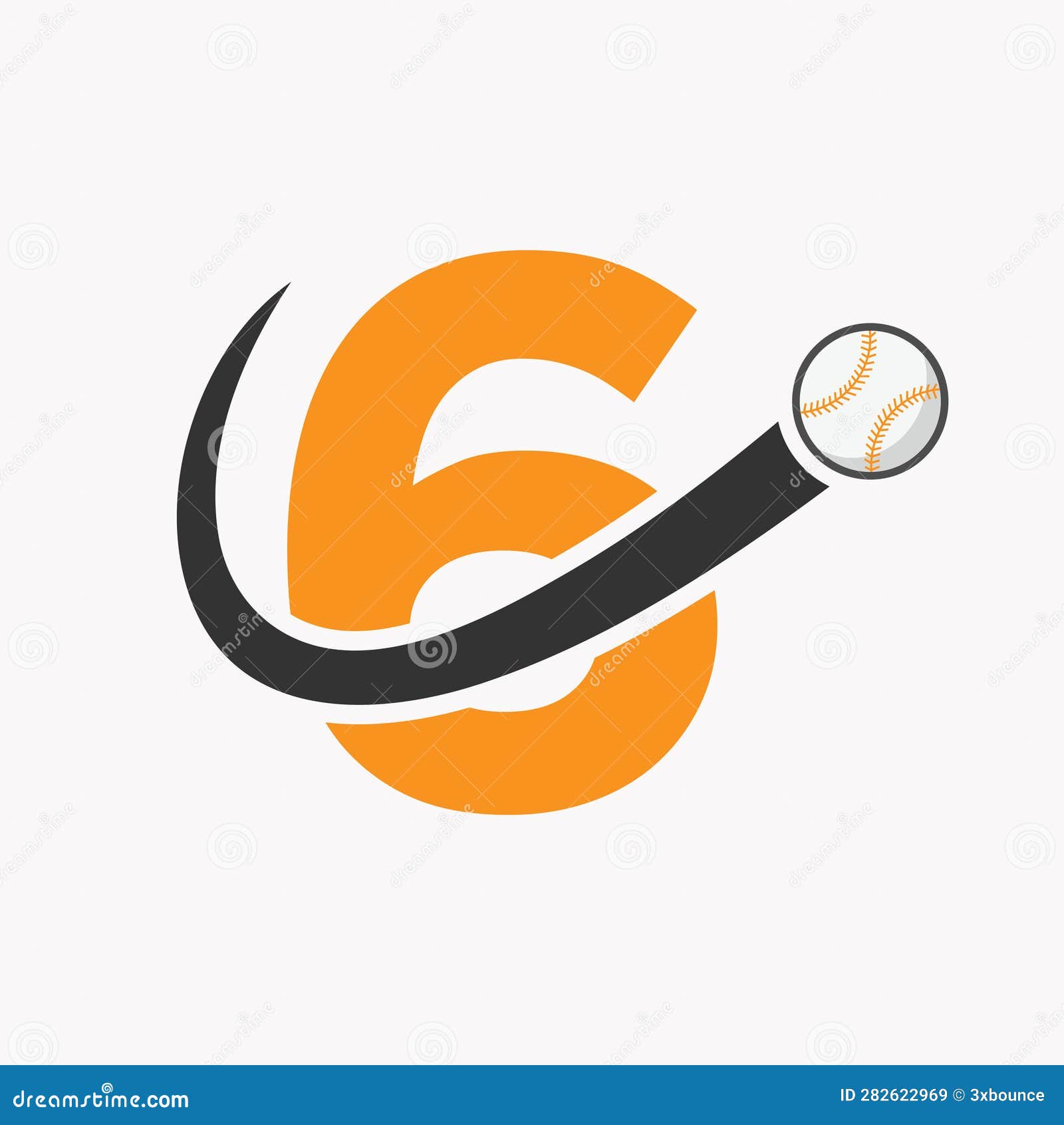 Letter 6 Baseball Logo Concept with Moving Baseball Icon Vector ...