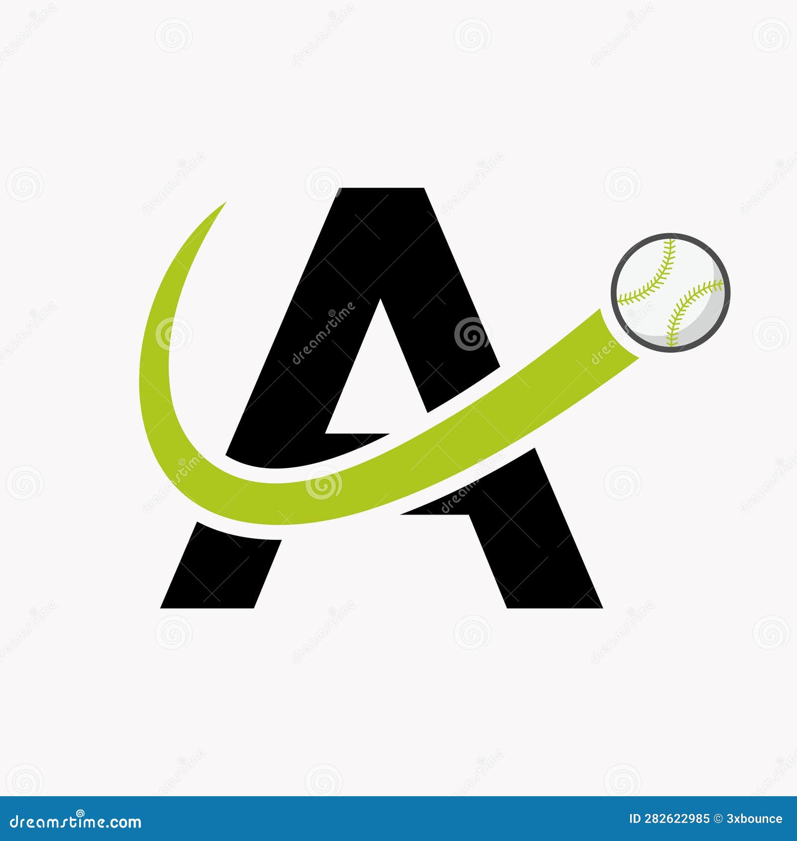 Letter a Baseball Logo Concept with Moving Baseball Icon Vector ...