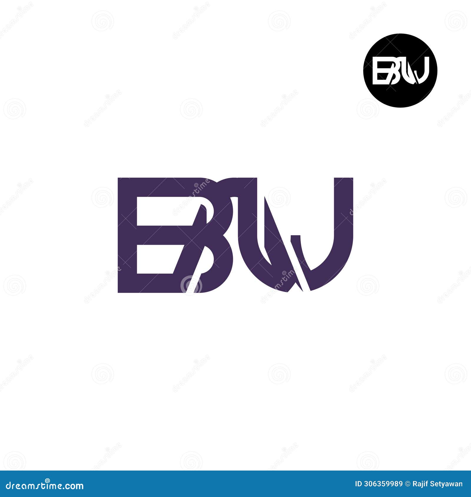 Letter BAW Monogram Logo Design Stock Vector - Illustration of linked ...