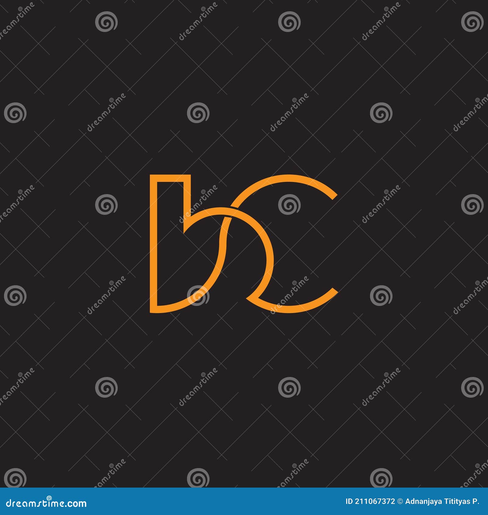 Letter Bc Abstract Overlapping Line Curve Logo Vector Stock Vector ...