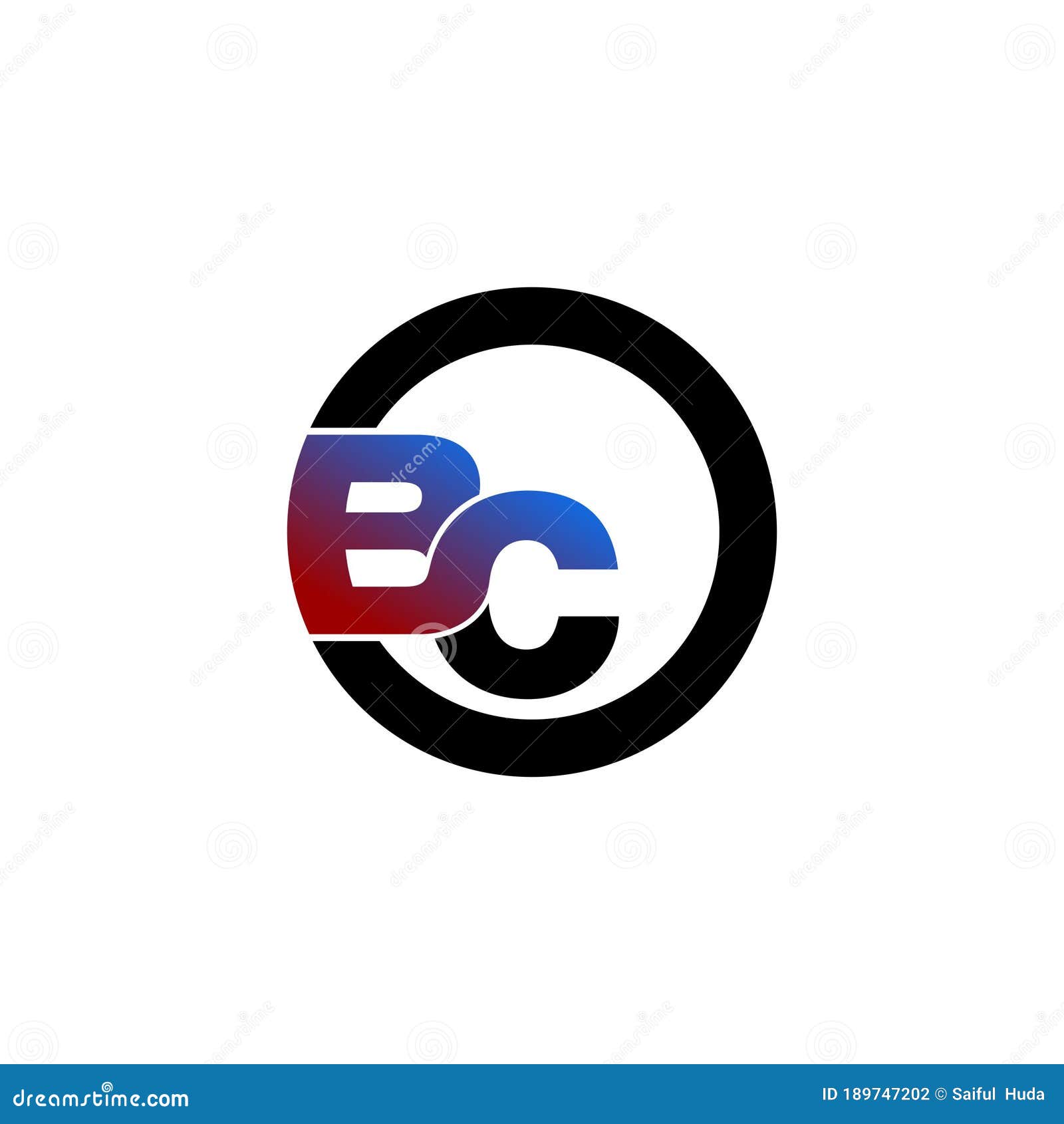 Letter Bc Circle Monogram Logo Icon Design Vector. Stock Vector ...
