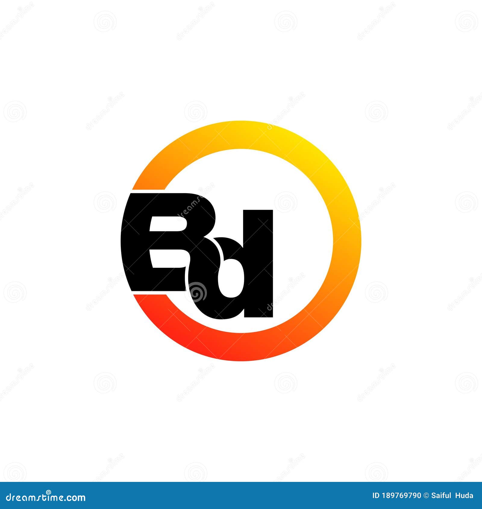 Letter Bd Circle Monogram Logo Icon Design Vector. Stock Vector ...