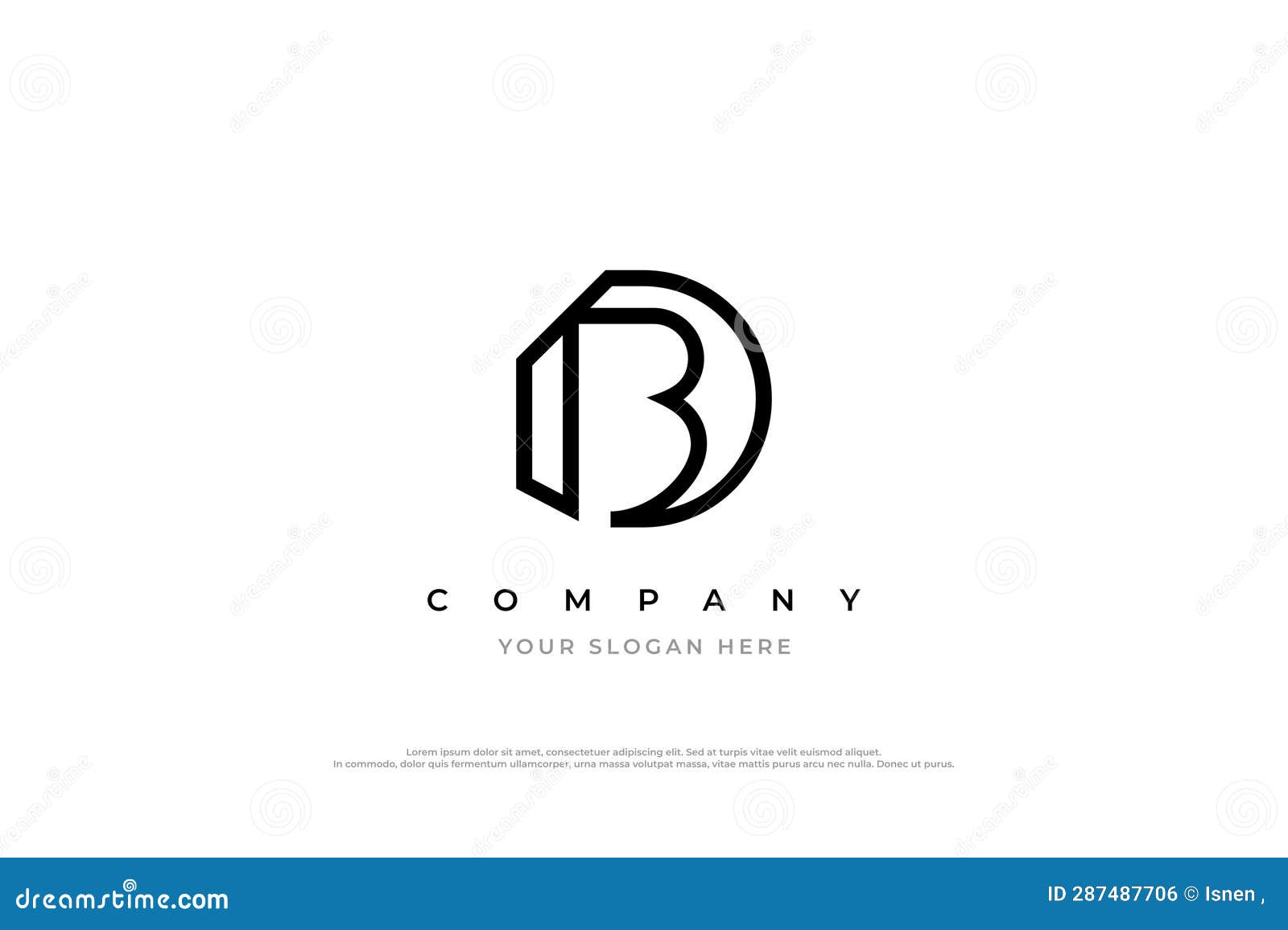 Letter BD or DB Monogram Logo Design Stock Illustration - Illustration ...