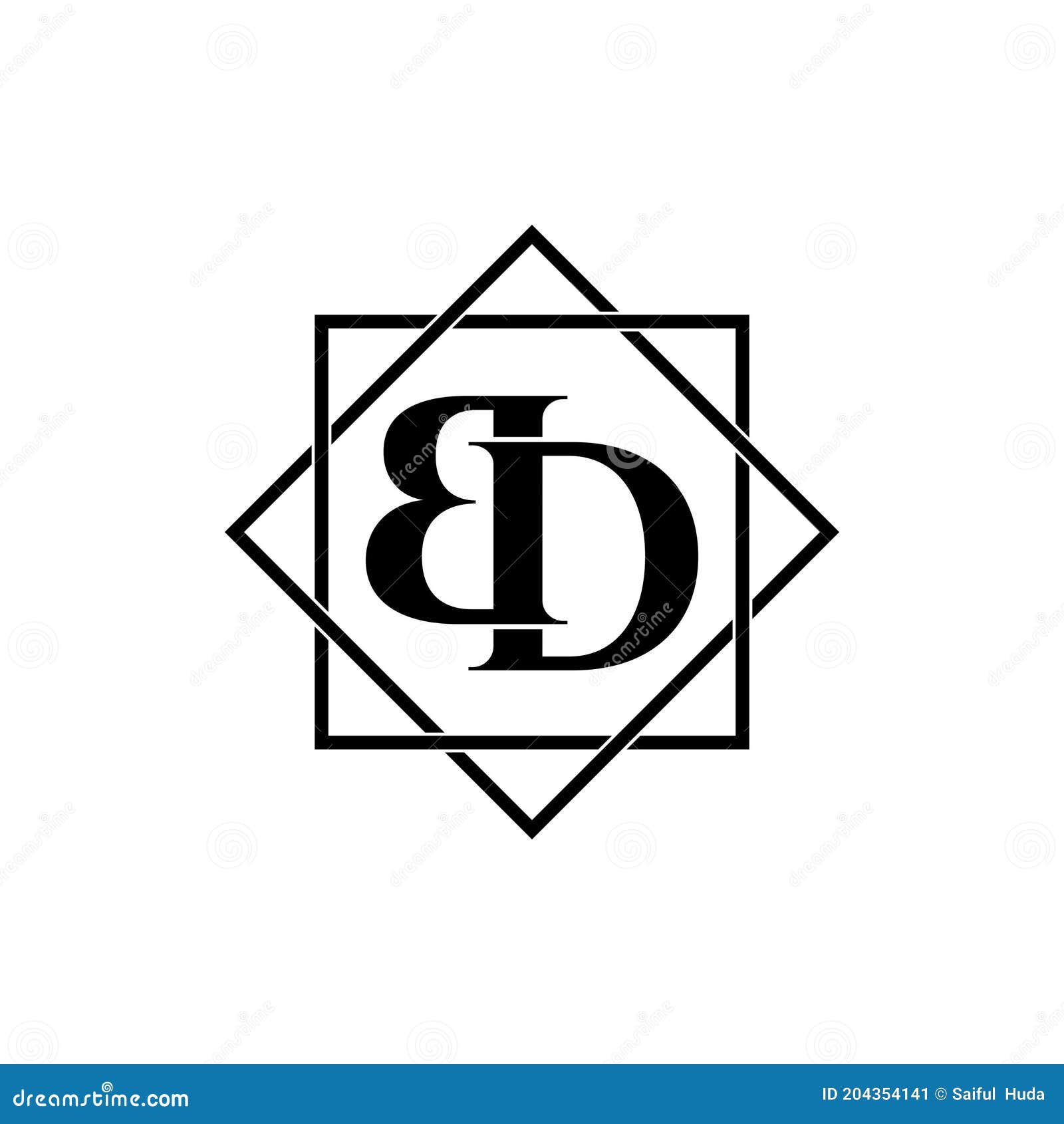 Letter BD Simple Monogram Logo Icon Design. Stock Vector - Illustration ...