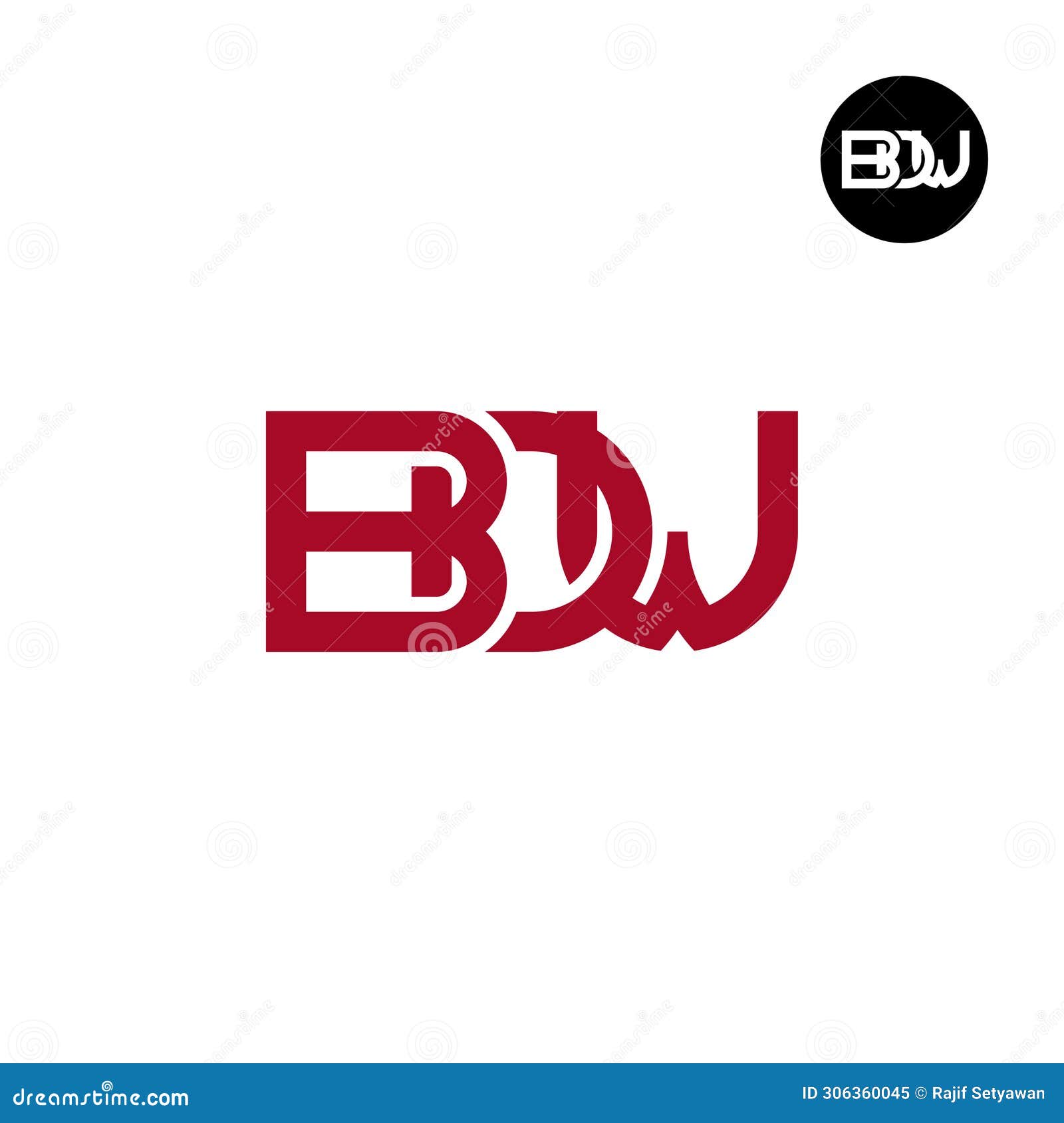 Letter BDW Monogram Logo Design Stock Vector - Illustration of alphabet ...