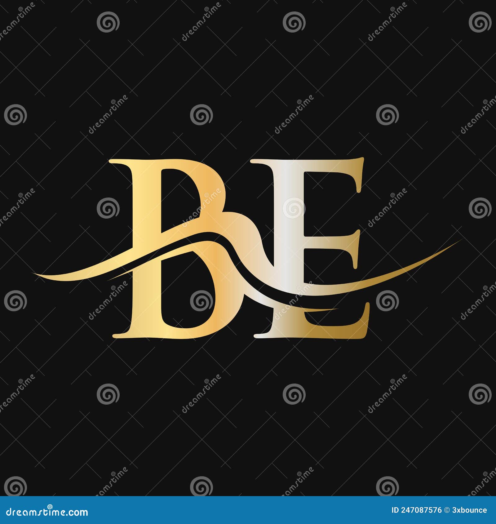 Letter BE Logo Design. Initial BE Logotype Template Stock Vector ...