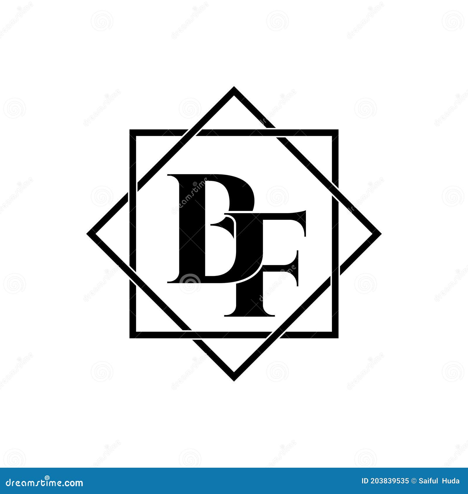 Letter BF Simple Monogram Logo Icon Design. Stock Vector - Illustration ...