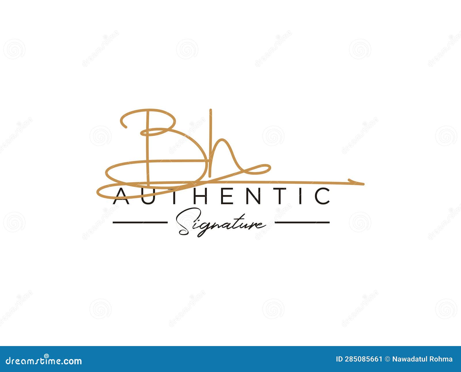 Letter BH Signature Logo Template Vector Stock Vector - Illustration of ...