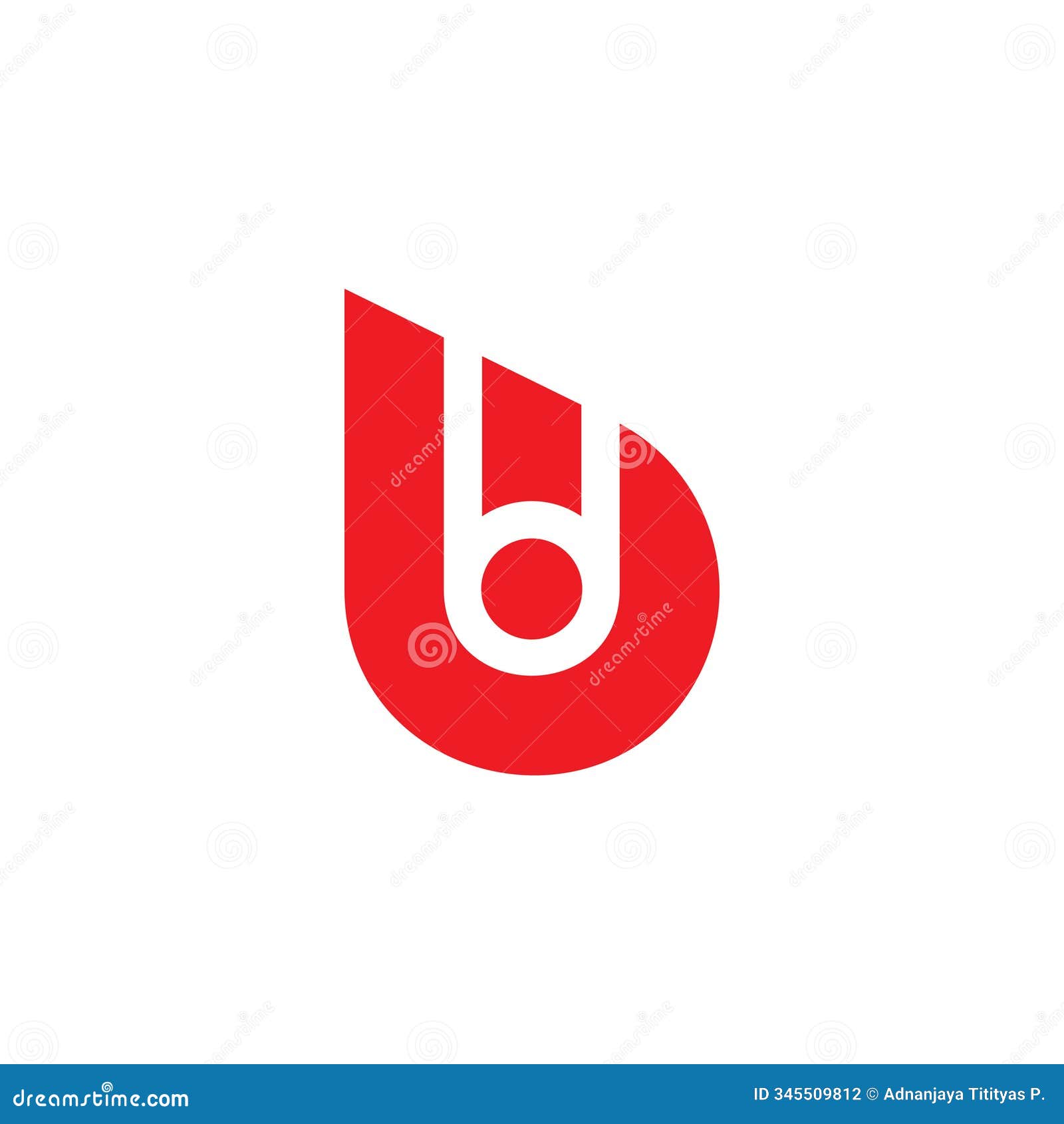 Letter Bi Abstract Simple Geometric Red Logo Vector Stock Vector ...