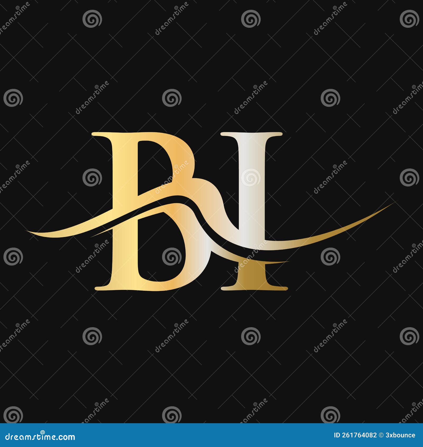 Letter BI Logo Design. Initial BI Logotype Template Stock Vector ...