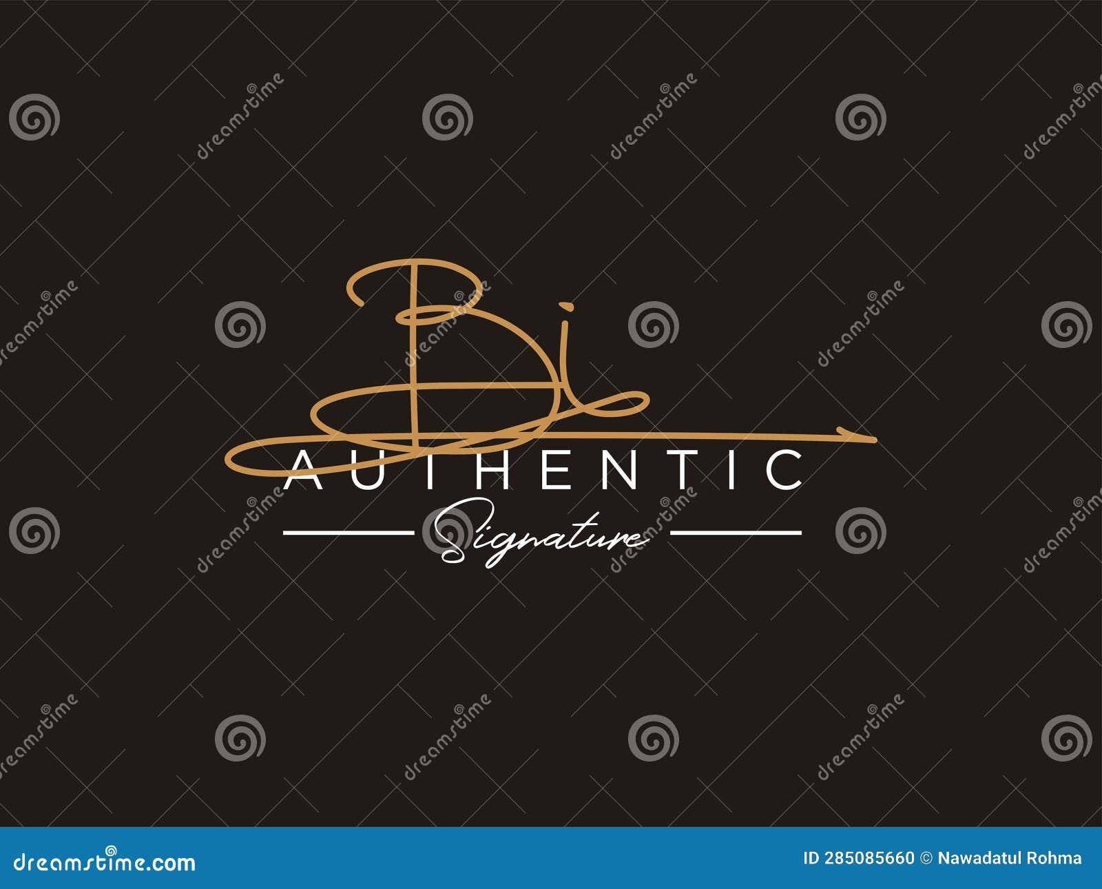 Letter BI Signature Logo Template Vector Stock Vector - Illustration of ...