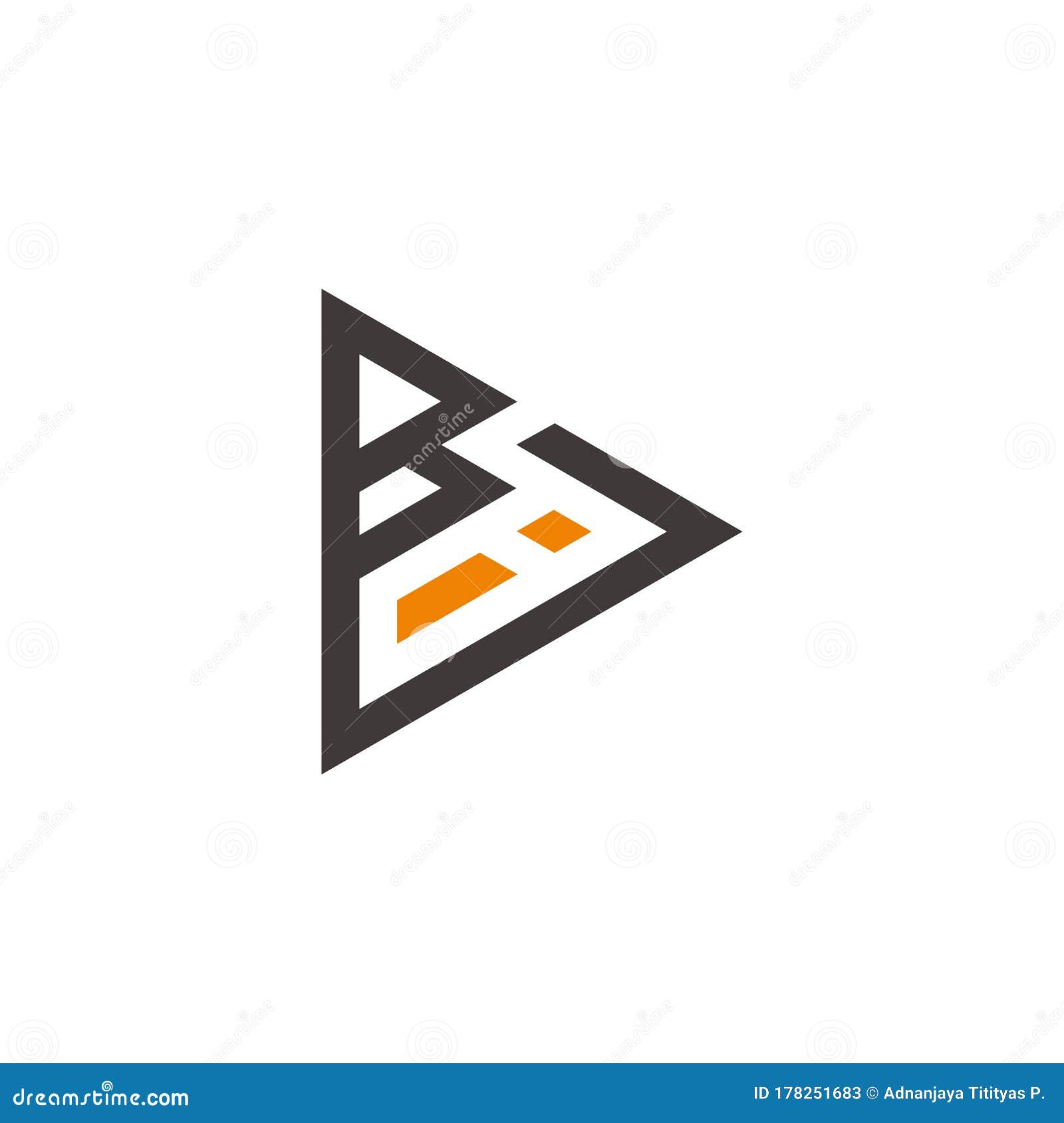 Letter Bi Triangle Geometric Design Symbol Logo Vector Stock Vector ...