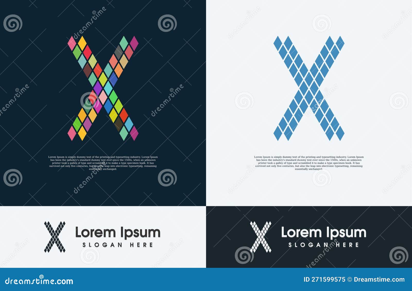 Letter X Bit Creative and Colorful Logo Stock Vector - Illustration of ...