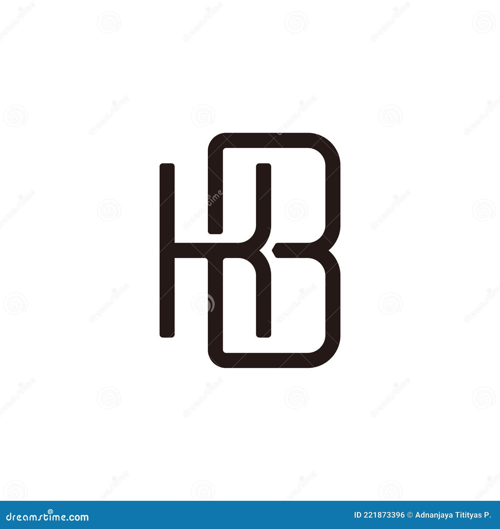 Letter Bk Linked Geometric Thin Line Logo Vector Stock Vector ...
