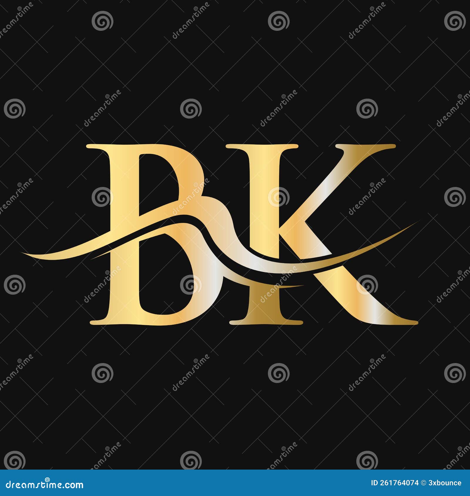 Letter BK Logo Design. Initial BK Logotype Template Stock Vector ...