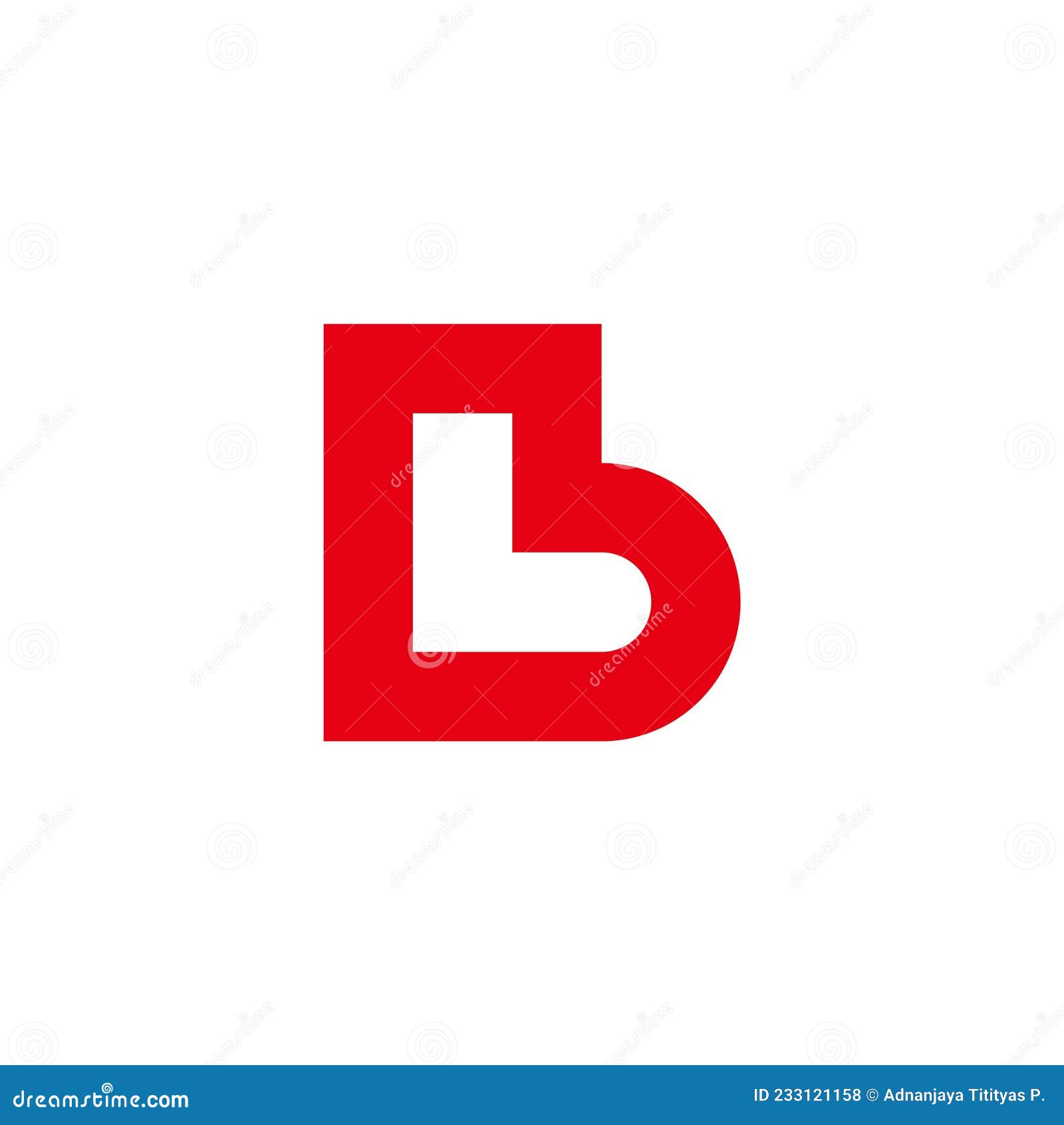 Letter Bl Simple Red Cute Geometric Symbol Logo Vector Stock Vector ...