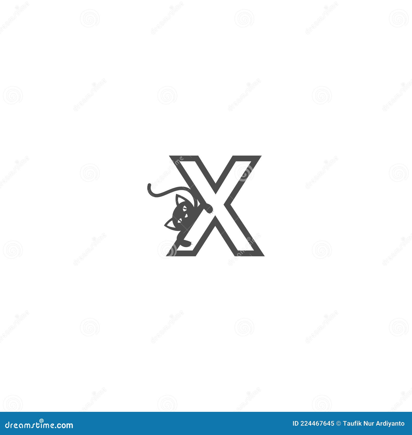 Letter X with Black Cat Icon Logo Design Template Stock Illustration ...