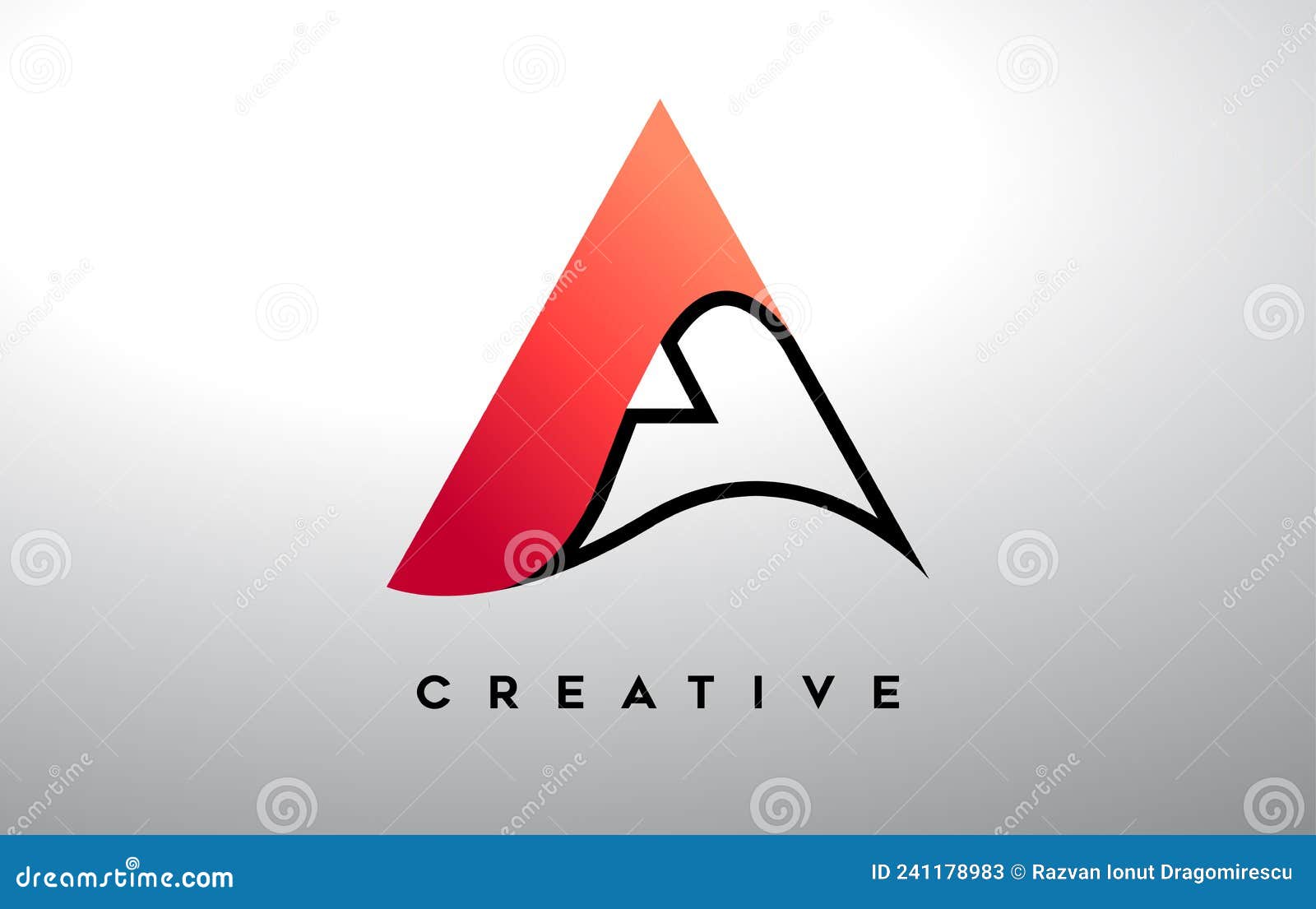 Letter a with Black Outline and Red Gradient Colors. Creative Modern ...